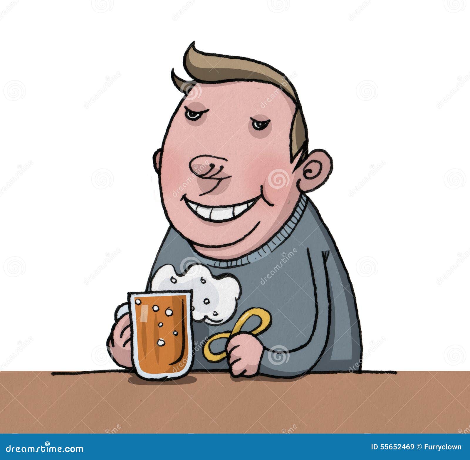 Fat man drinking beer stock illustration. Illustration of glass - 55652469