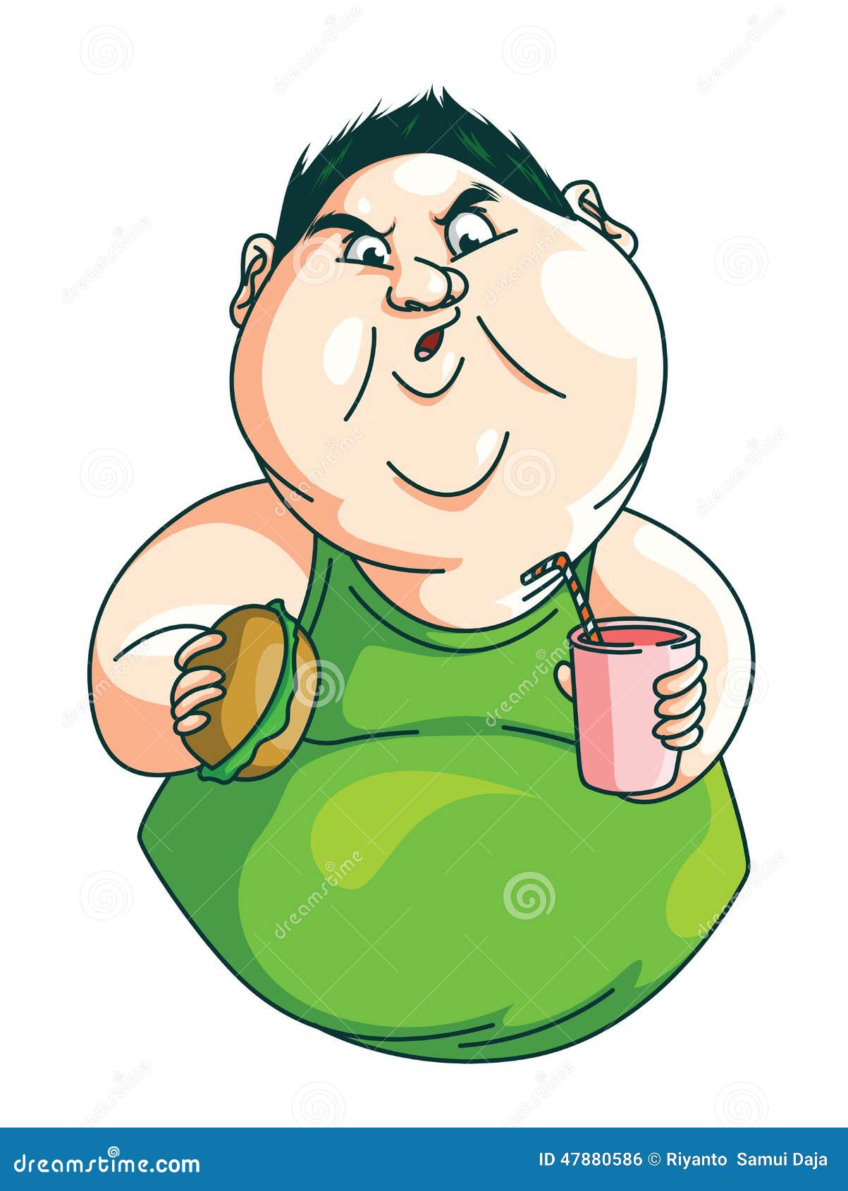 Fat Man eating stock vector. Illustration of junk, young - 47880586