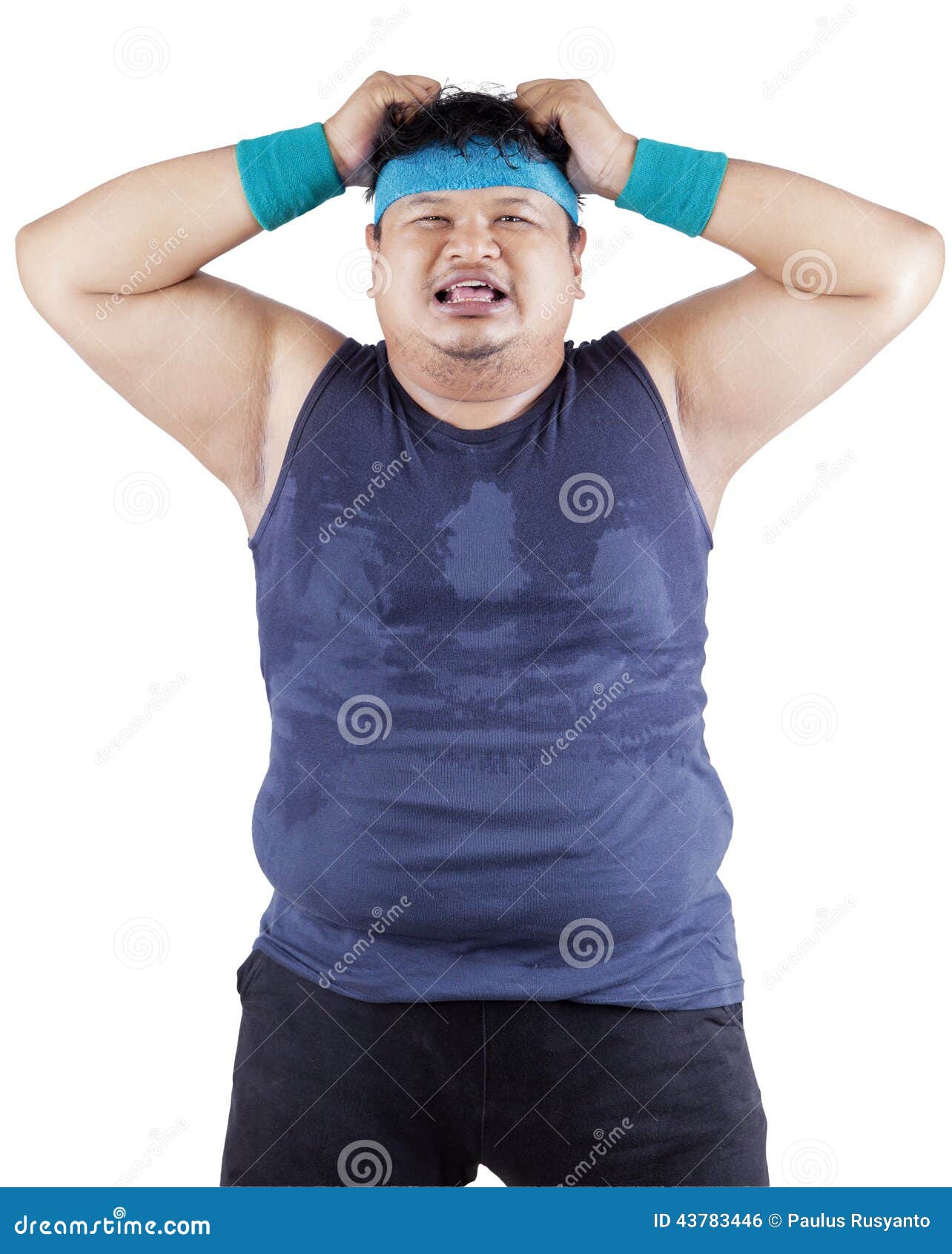 Fat Man Expressing Stressful Stock Photo - Image of emotional, isolated ...