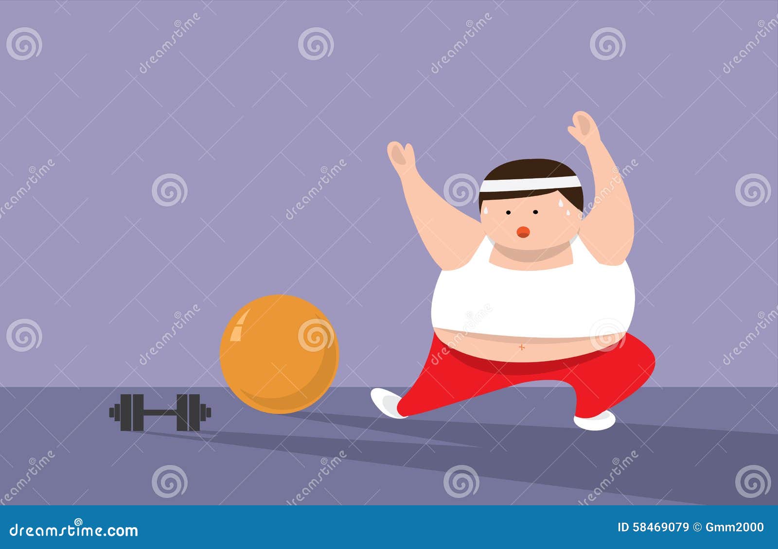 Fat Man or Fat Women are Exercising Stock Vector - Illustration of clip ...