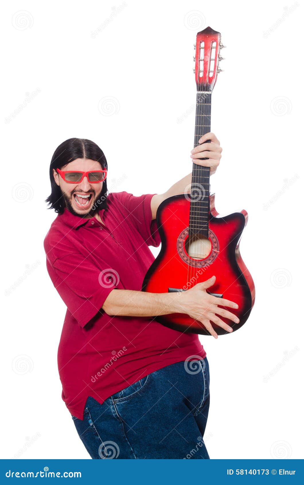 Fat man with guitar stock image. Image of eating, musical - 58140173