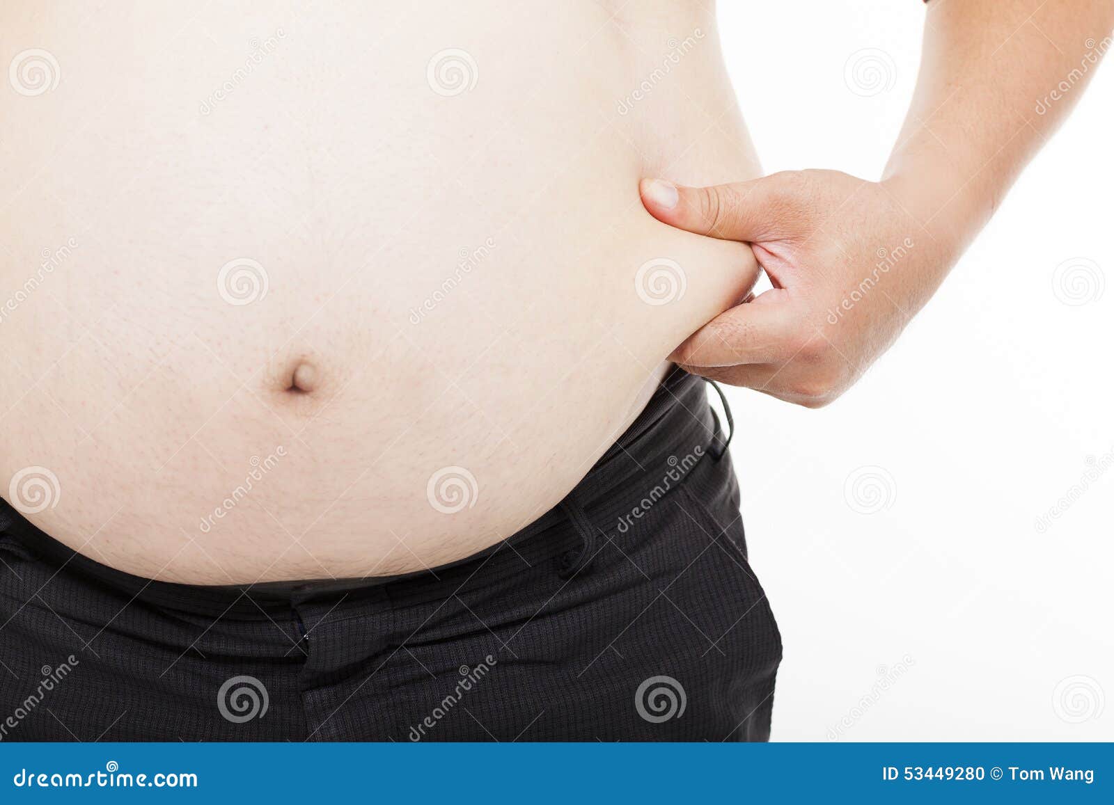 Fat Man holding his tummy stock photo. Image of diet - 53449280