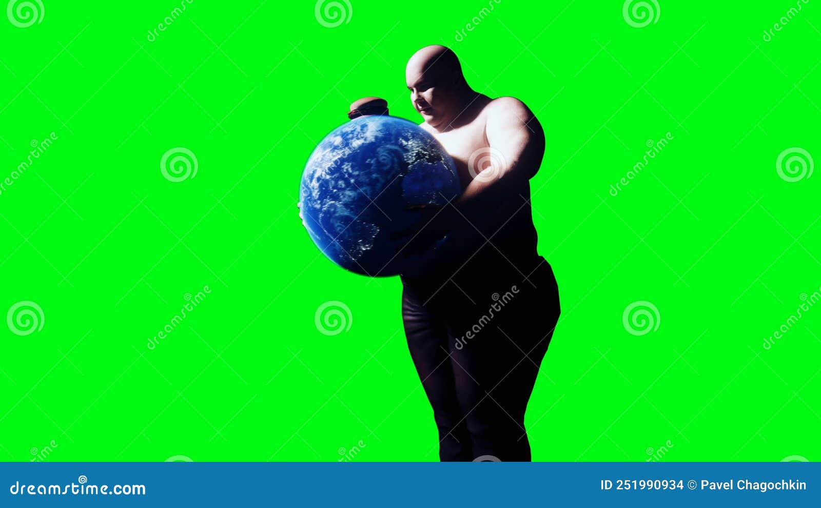 The Fat Man Holds the Earth in His Hands. Obesity Problem Concept ...
