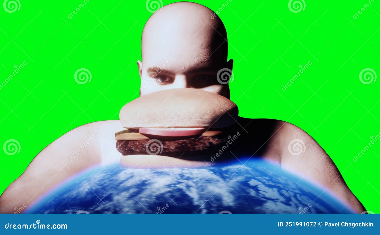 The Fat Man Holds the Earth in His Hands. Obesity Problem Concept ...