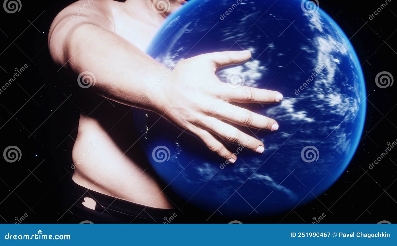 The Fat Man Holds the Earth in His Hands. Obesity Problem Concept ...