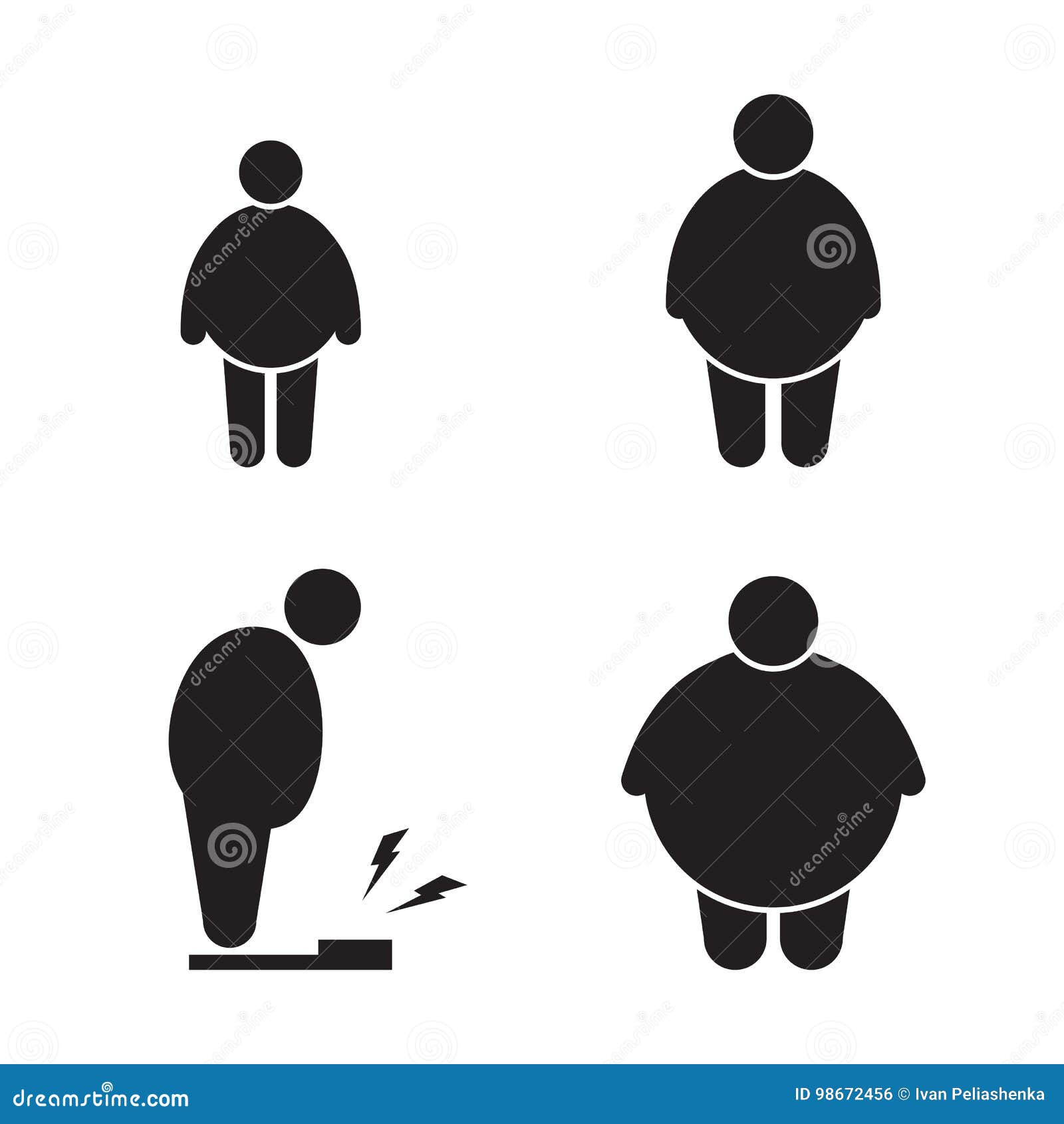 Fat man icons stock illustration. Illustration of figure - 98672456