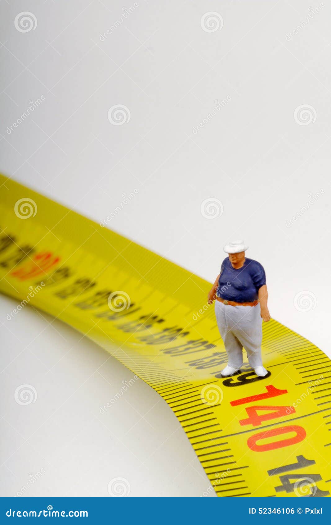 Fat Man on a Measurer - Miniature Stock Photo - Image of isolated ...