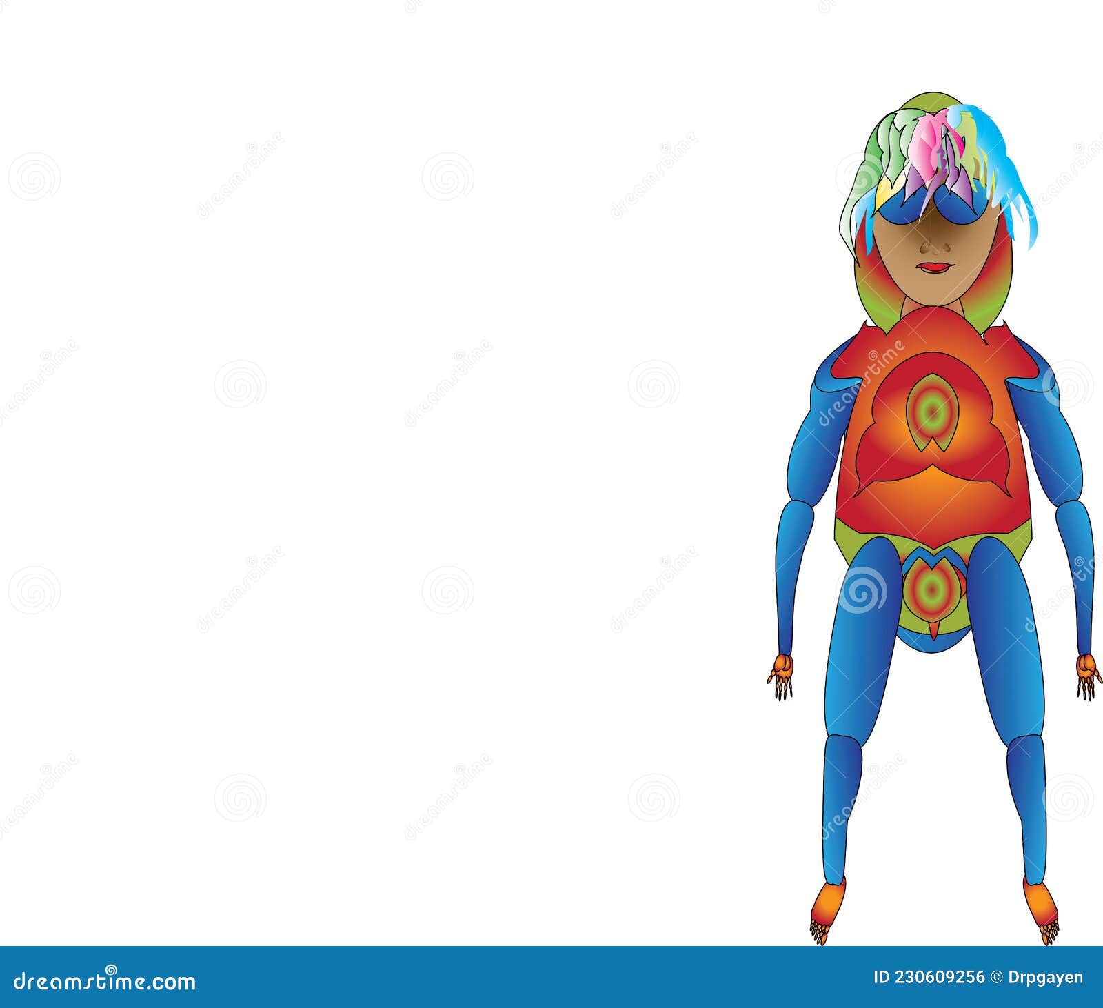 Fat Man 2 the Mirror of Future Human Being Costume. Stock Illustration ...