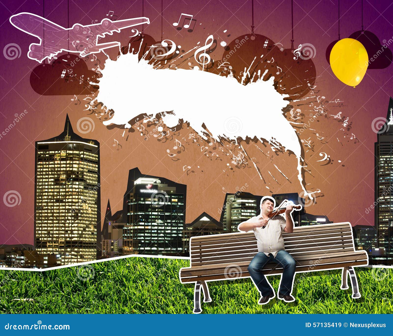 Fat Man Play Violin Royalty-Free Stock Photography | CartoonDealer.com ...