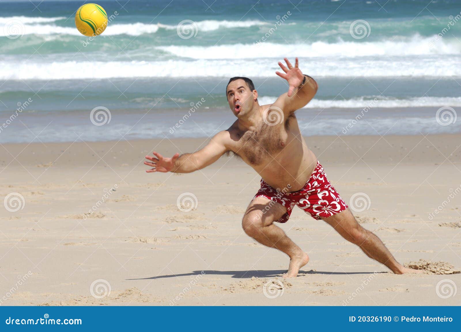 Fat Man Playing with a Ball Stock Photo - Image of concentration, game ...