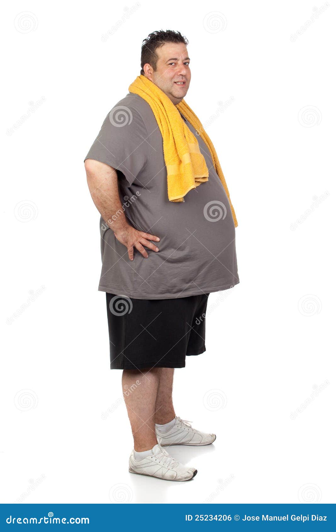 Fat man playing sport stock photo. Image of optimism - 25234206
