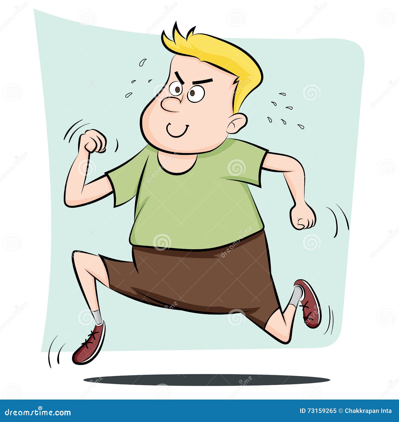 Fat man running stock vector. Illustration of weight - 73159265