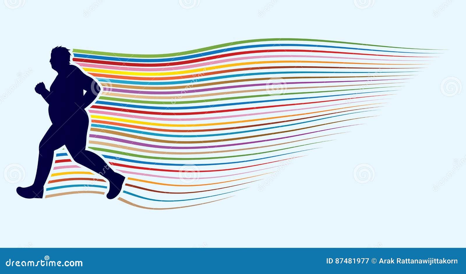 Fat man running graphic stock vector. Illustration of colorful - 87481977