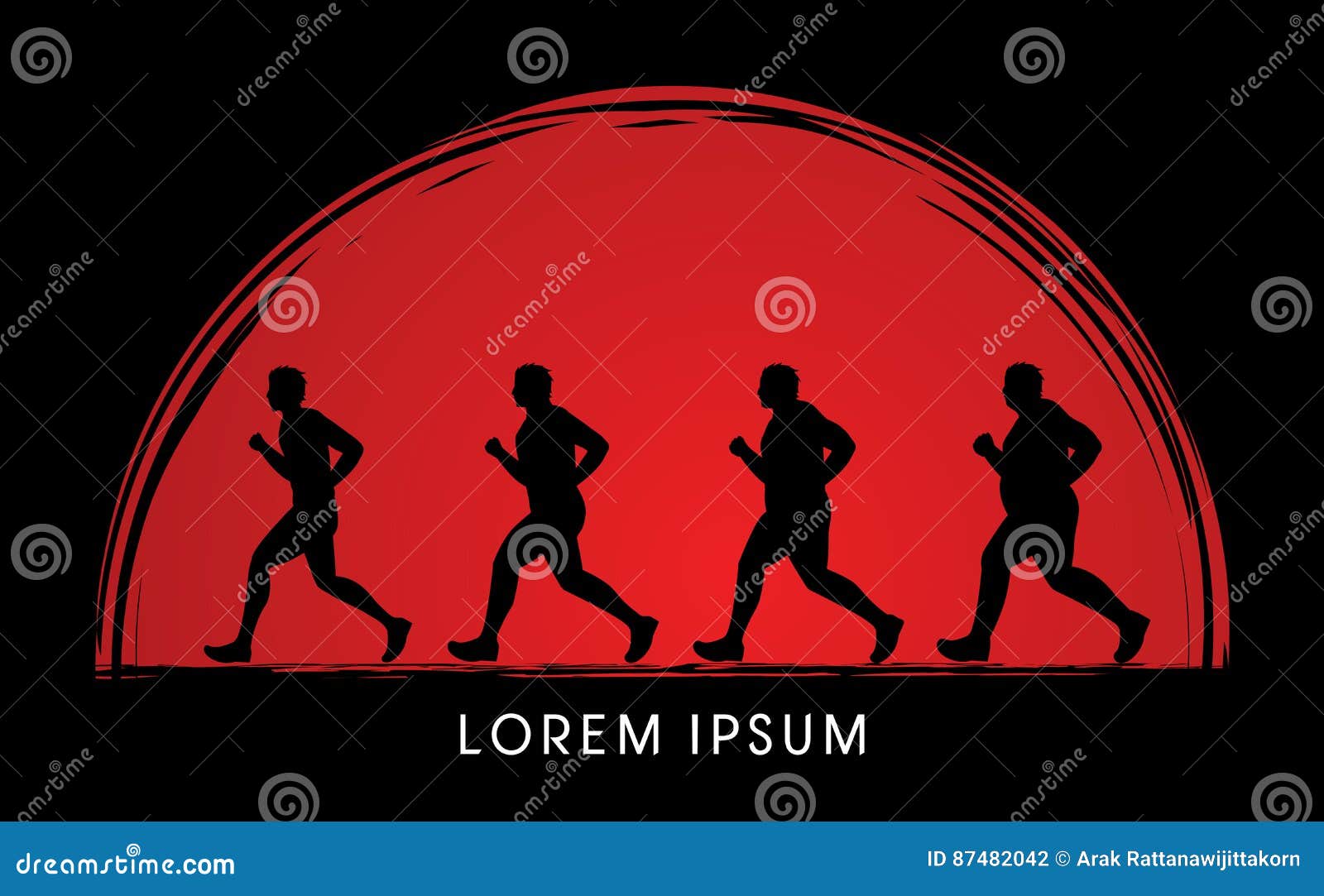 Running Step Icon. Runner From Start To Finish. Cartoon Vector ...