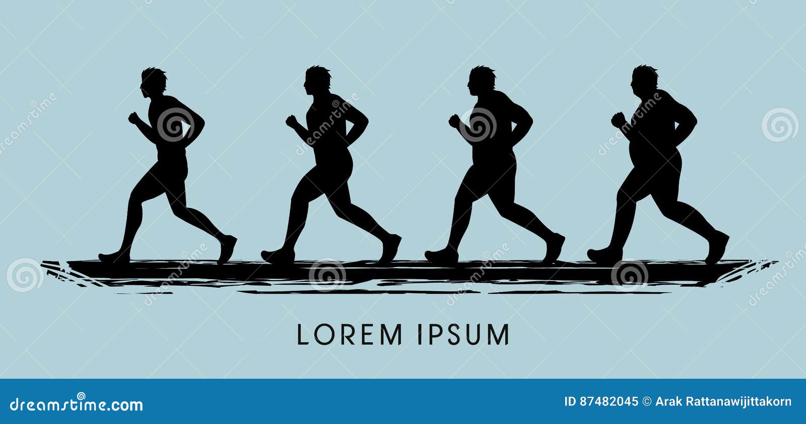 Running Man Step Positions Set. Vector | CartoonDealer.com #83922157