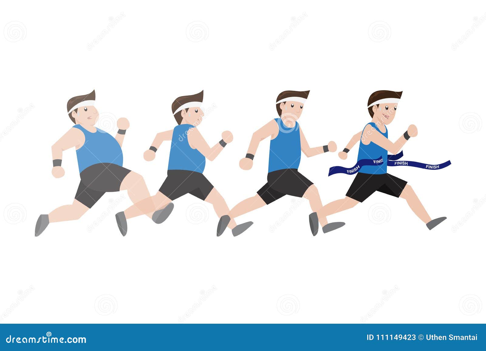 Fat man running stock vector. Illustration of sport - 111149423