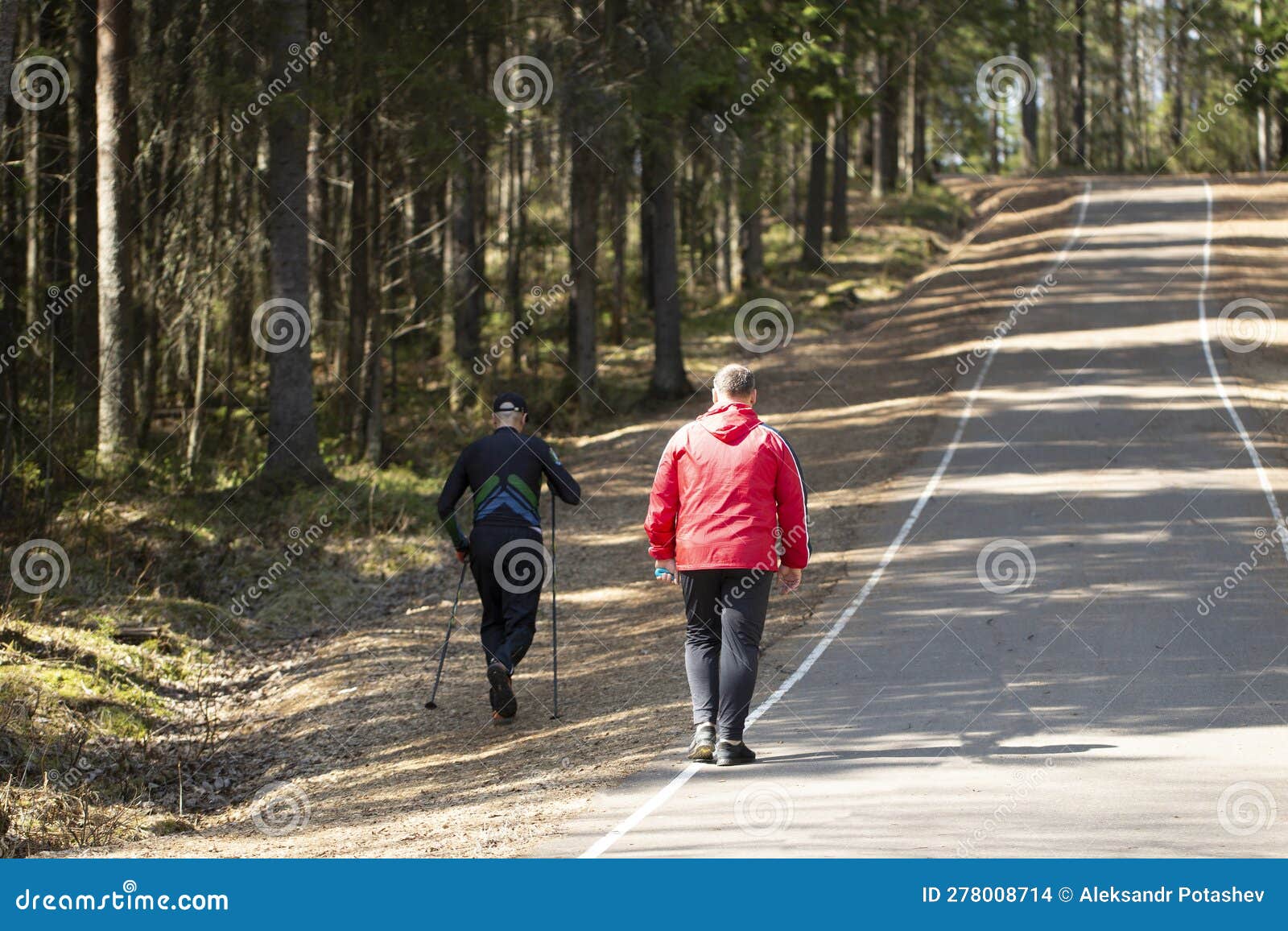 A Fat Man Runs Around the Spring Park.Outdoor Activity Stock Photo ...