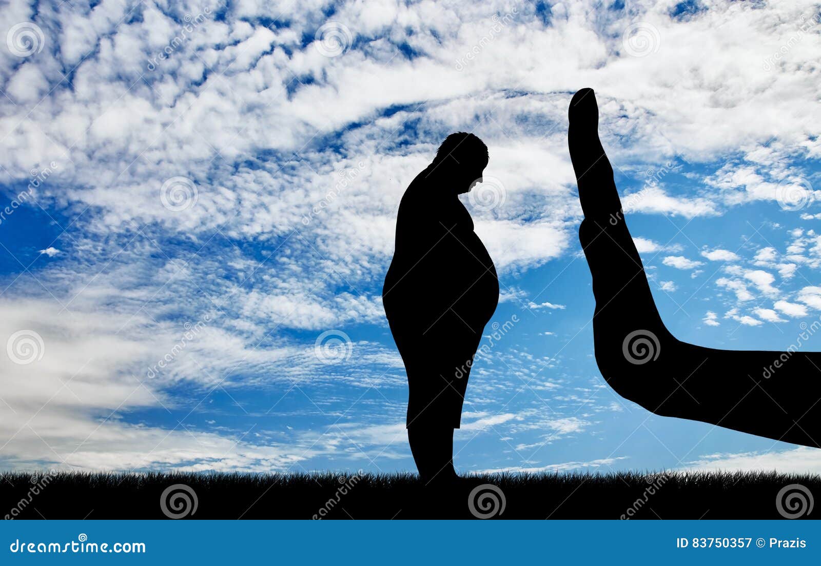 Fat Man Sad and Gesture Stop Hand Stock Illustration - Illustration of ...