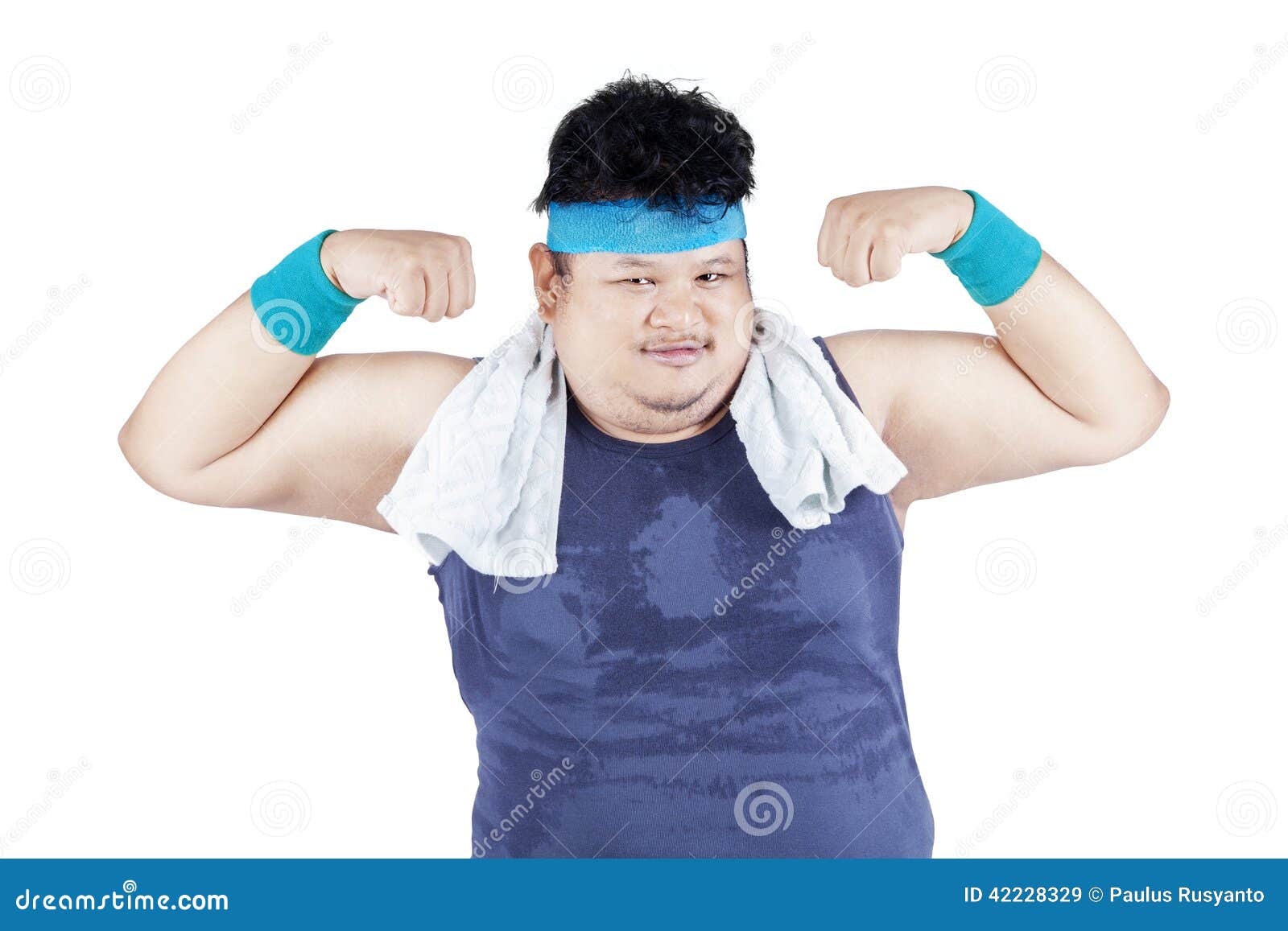 Fat Man Showing His Arm Bicep 2 Stock Image - Image of body, belly ...