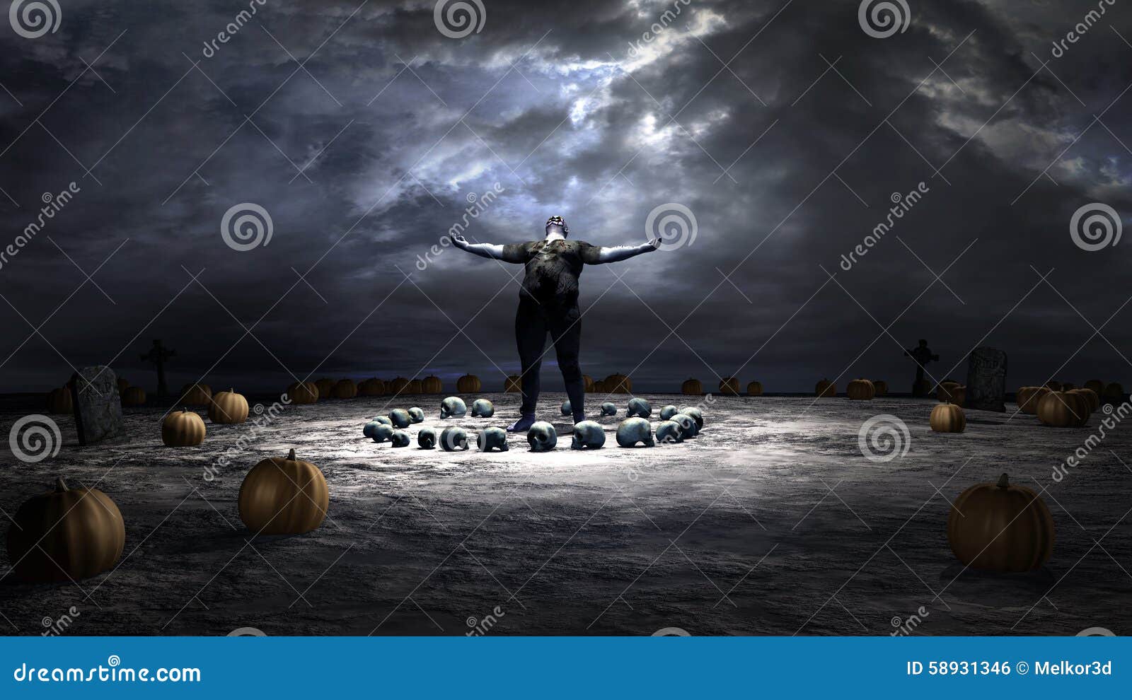 Fat man and skulls stock illustration. Illustration of skulls - 58931346