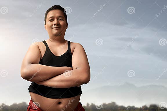Fat man smiling stock photo. Image of diet, adult, smile - 89349408