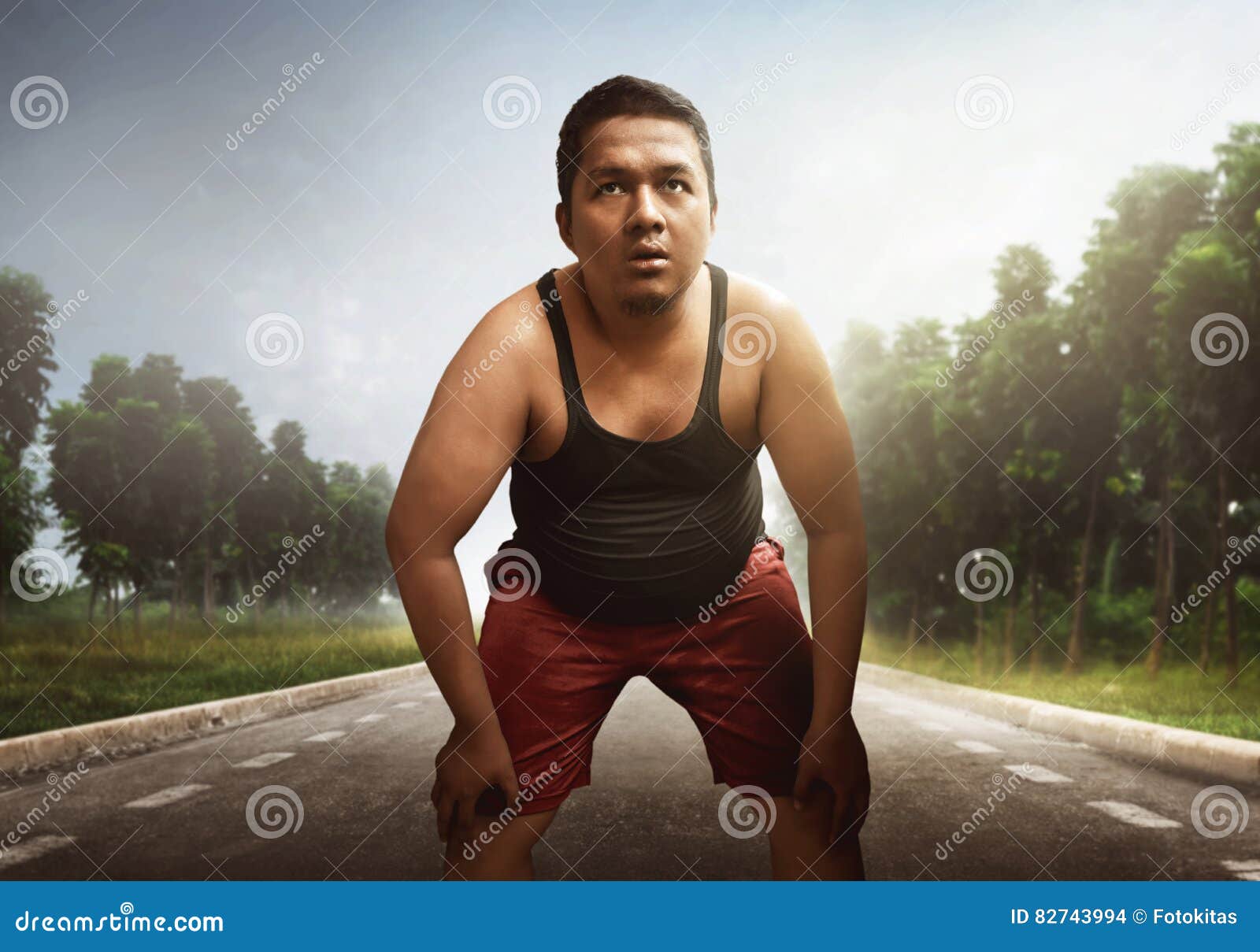 Fat man tired stock photo. Image of overweight, young - 82743994