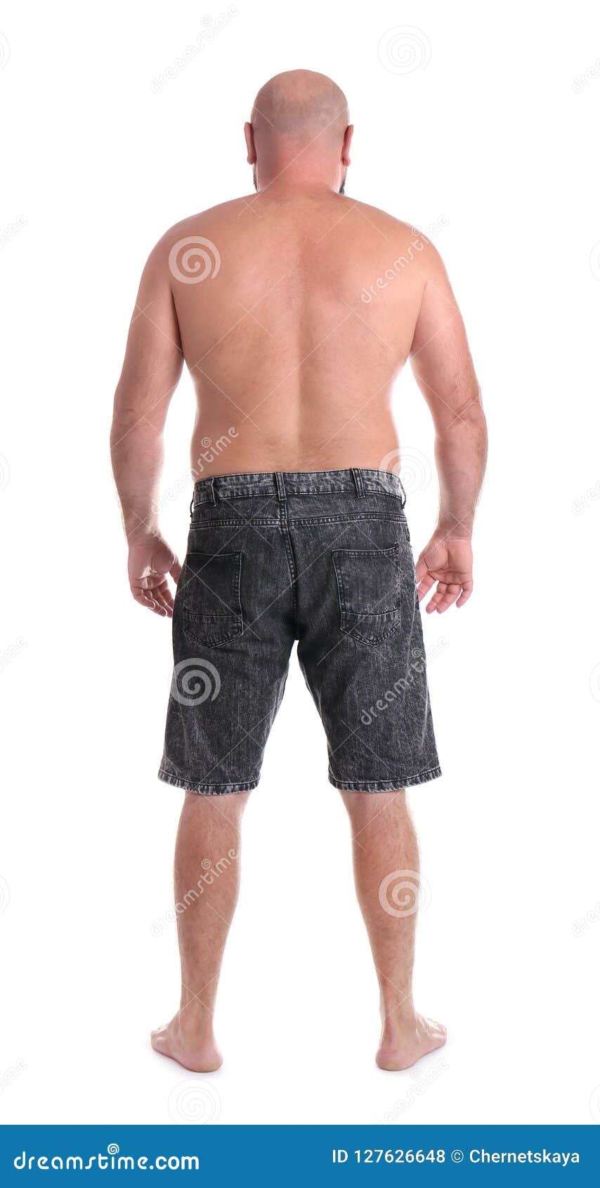 Fat Man on White Background Stock Photo - Image of attitude, male ...