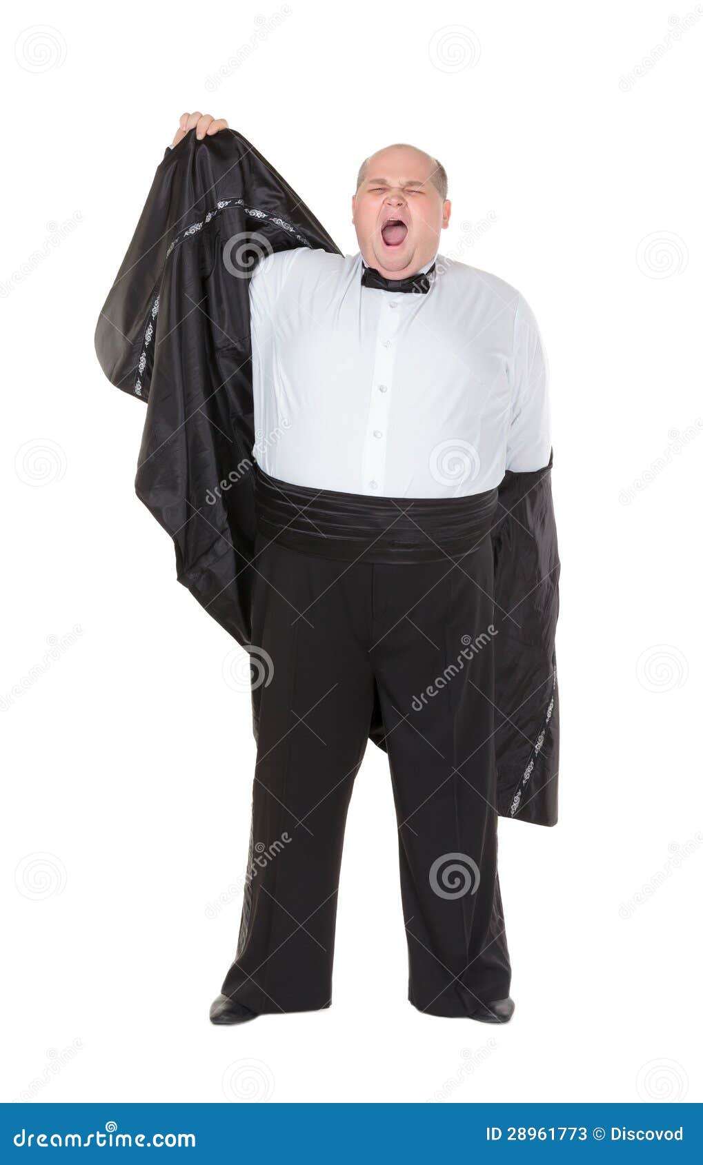 Fat Man Yawning after a Night Out Stock Image - Image of full, suit ...