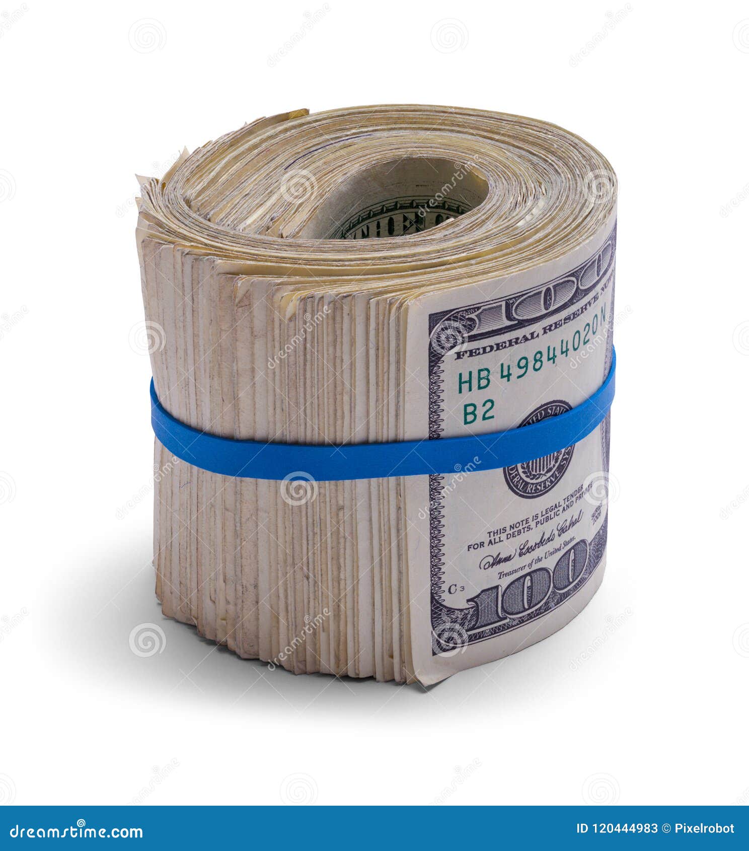 Fat Money Roll stock image. Image of debt, rubber, isolated - 120444983