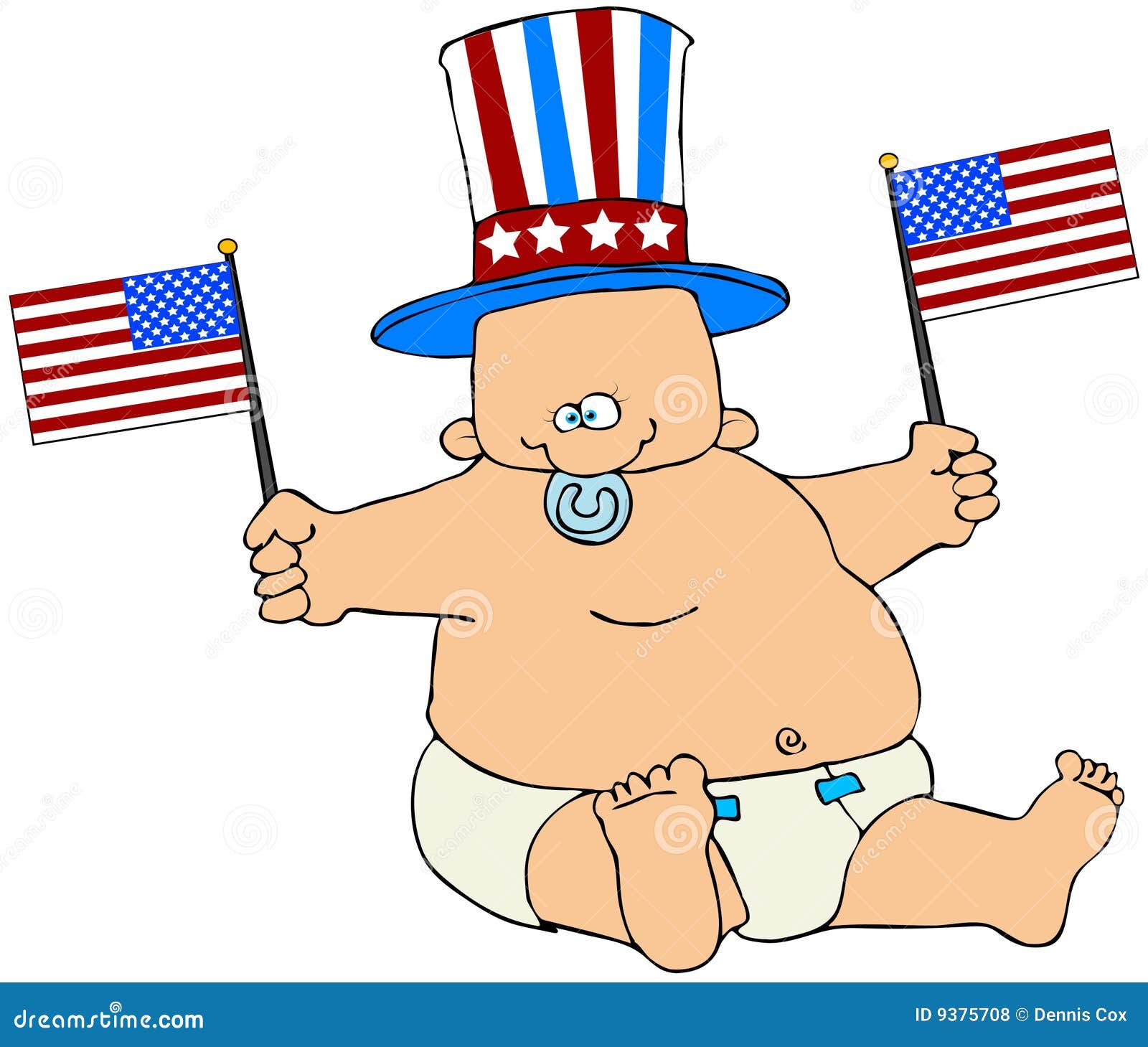 Fat Patriotic Baby stock illustration. Illustration of united - 9375708