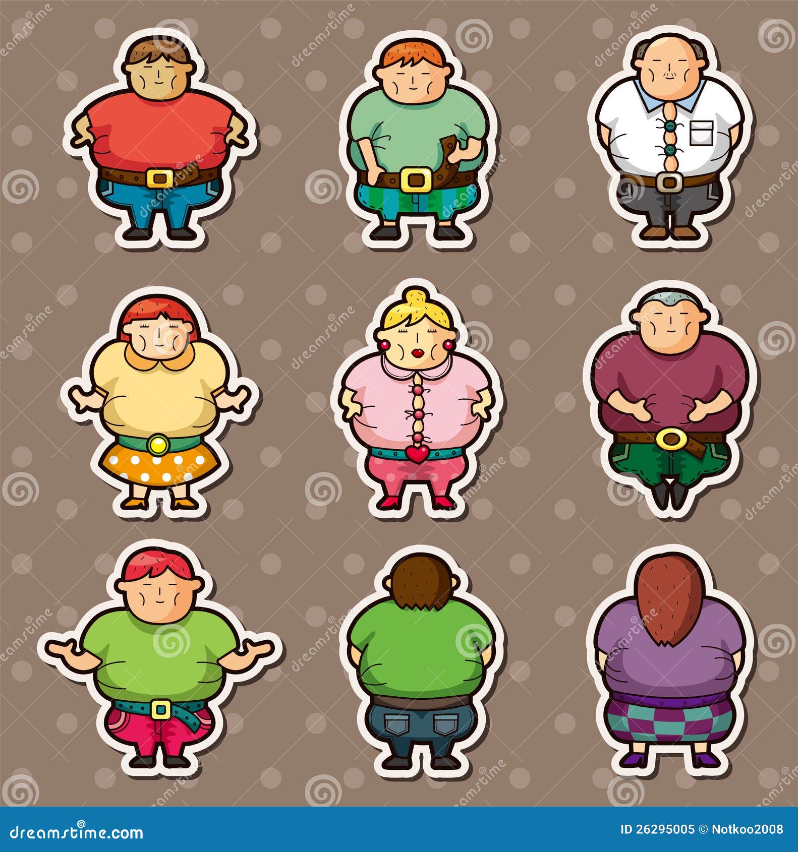 Fat people stickers stock illustration. Illustration of health - 26295005