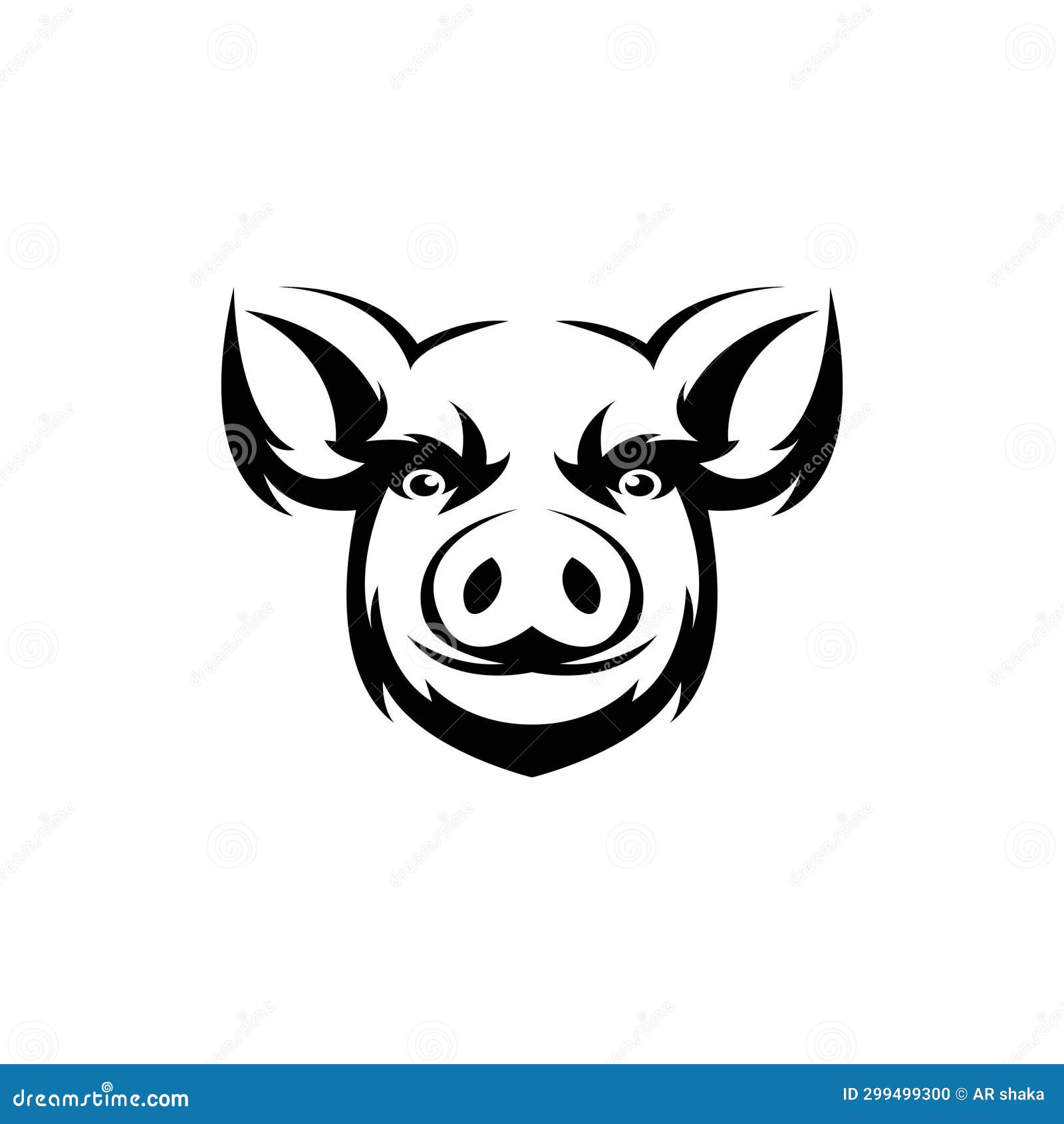 Fat Pig Logo Vector Simple Icon in Flat Design Stock Illustration ...