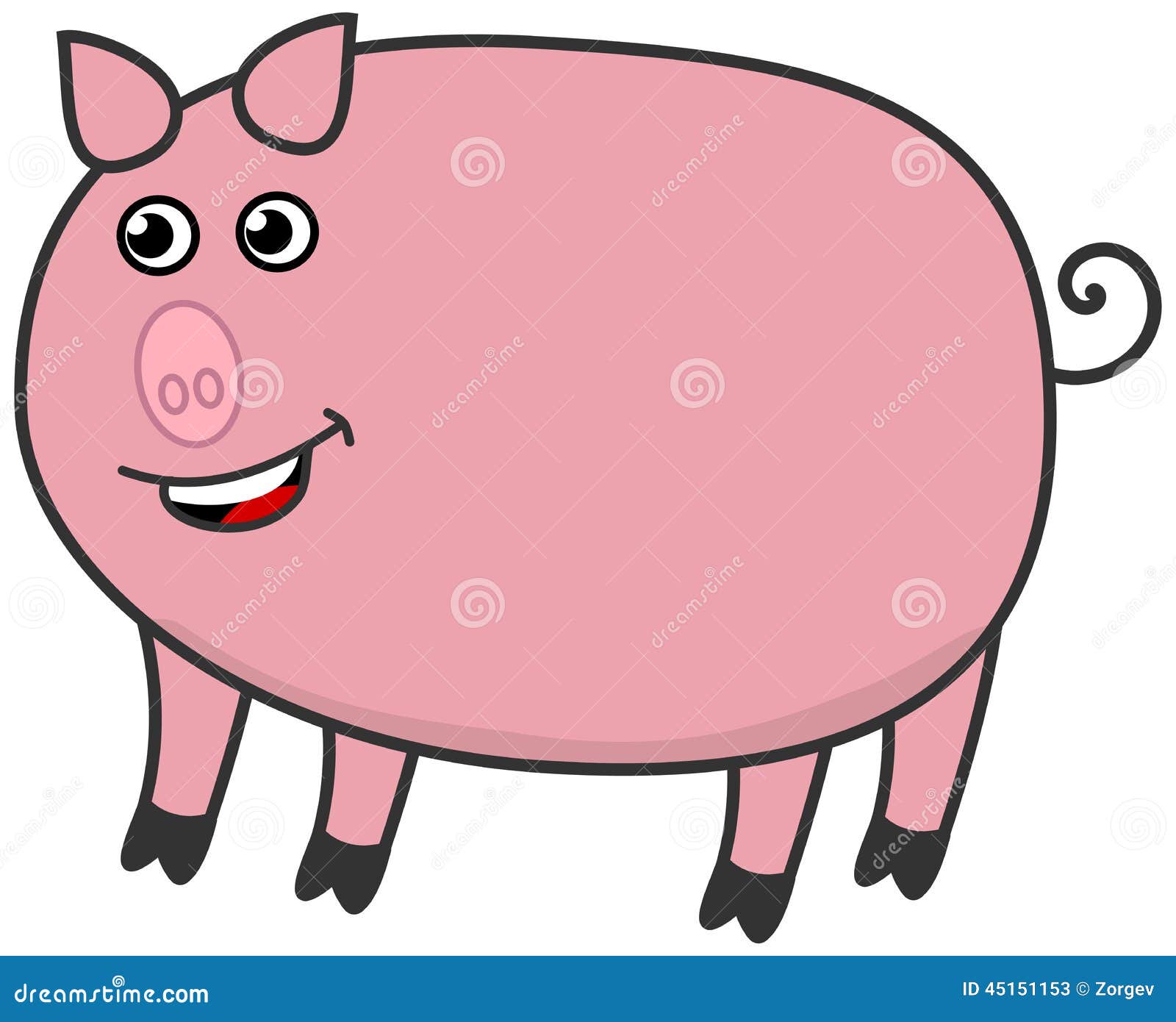 A fat pig, smiling stock illustration. Illustration of pink - 45151153