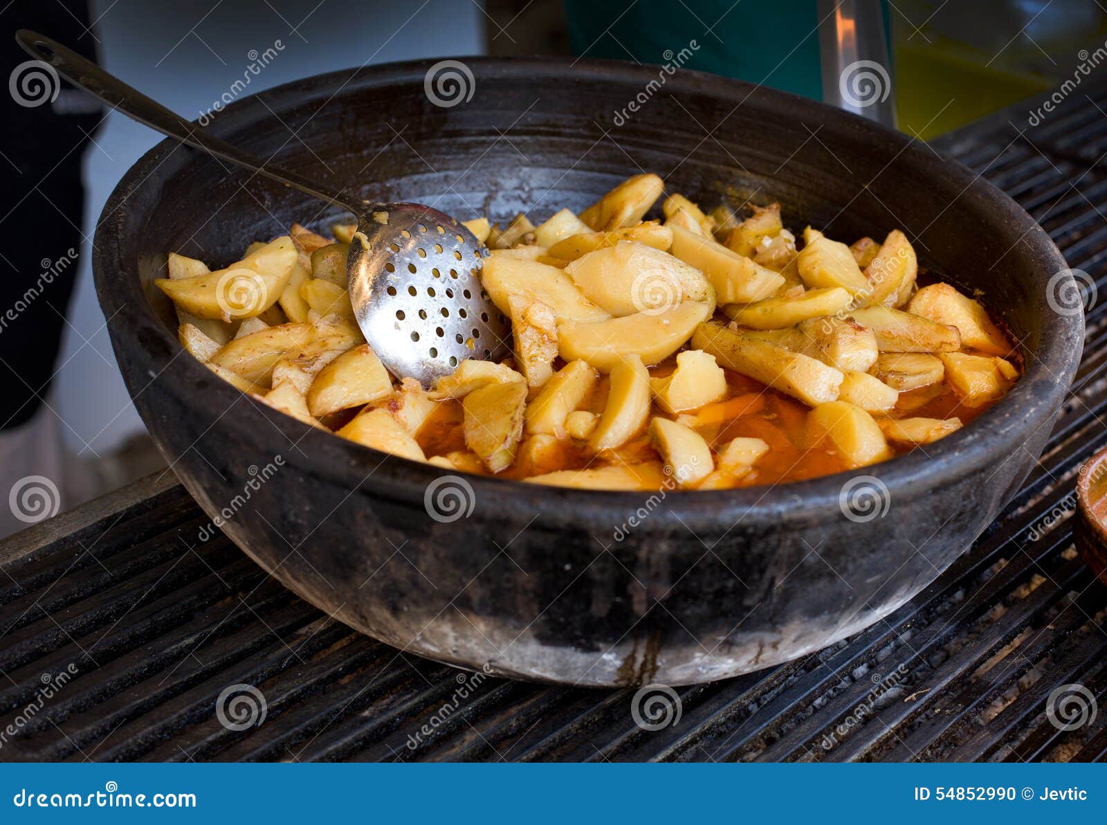 Fat potato in clay pot stock photo. Image of meal, lunch - 54852990