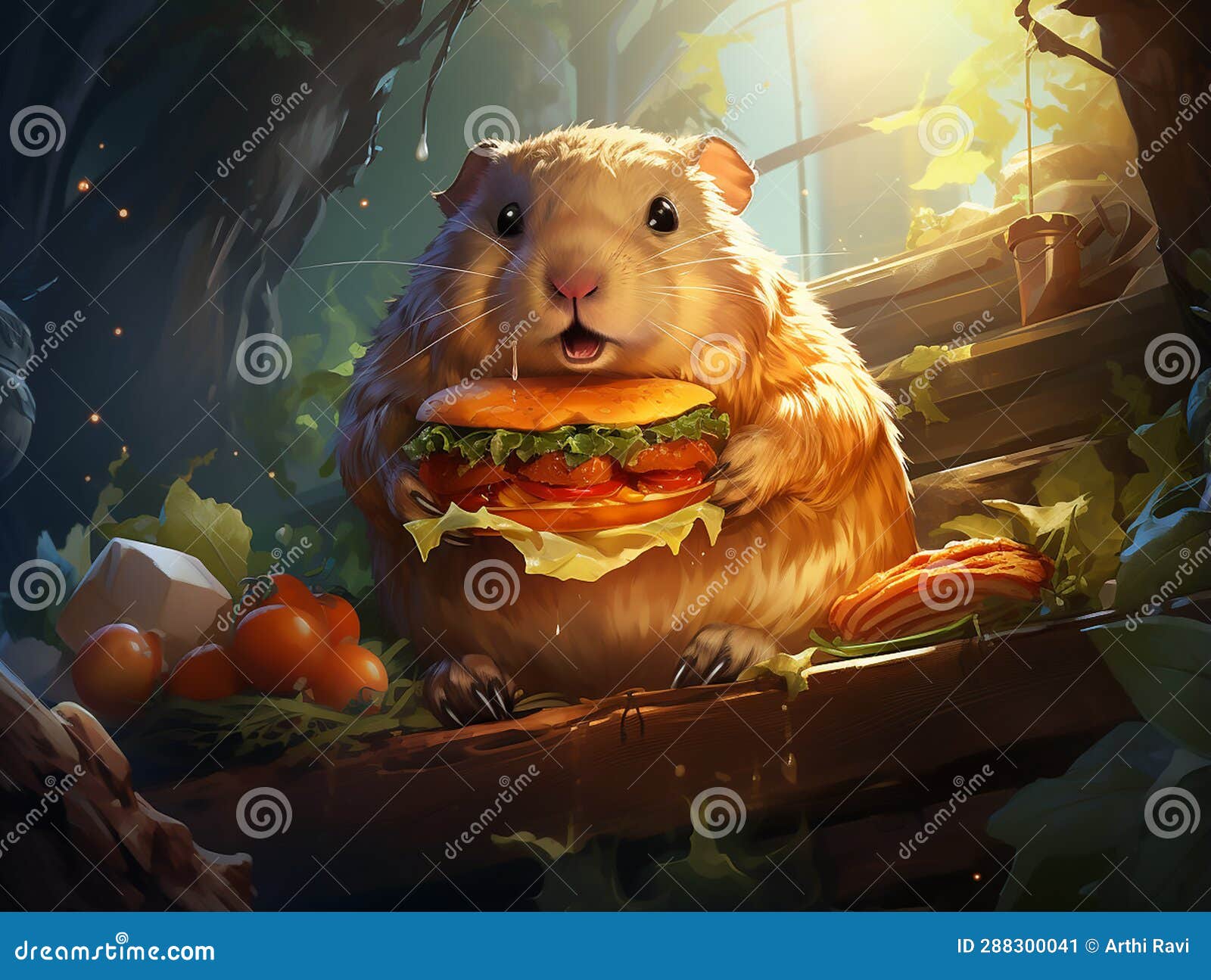 Illustration of Rabbit Eating Junk Food Stock Image - Image of dirty ...