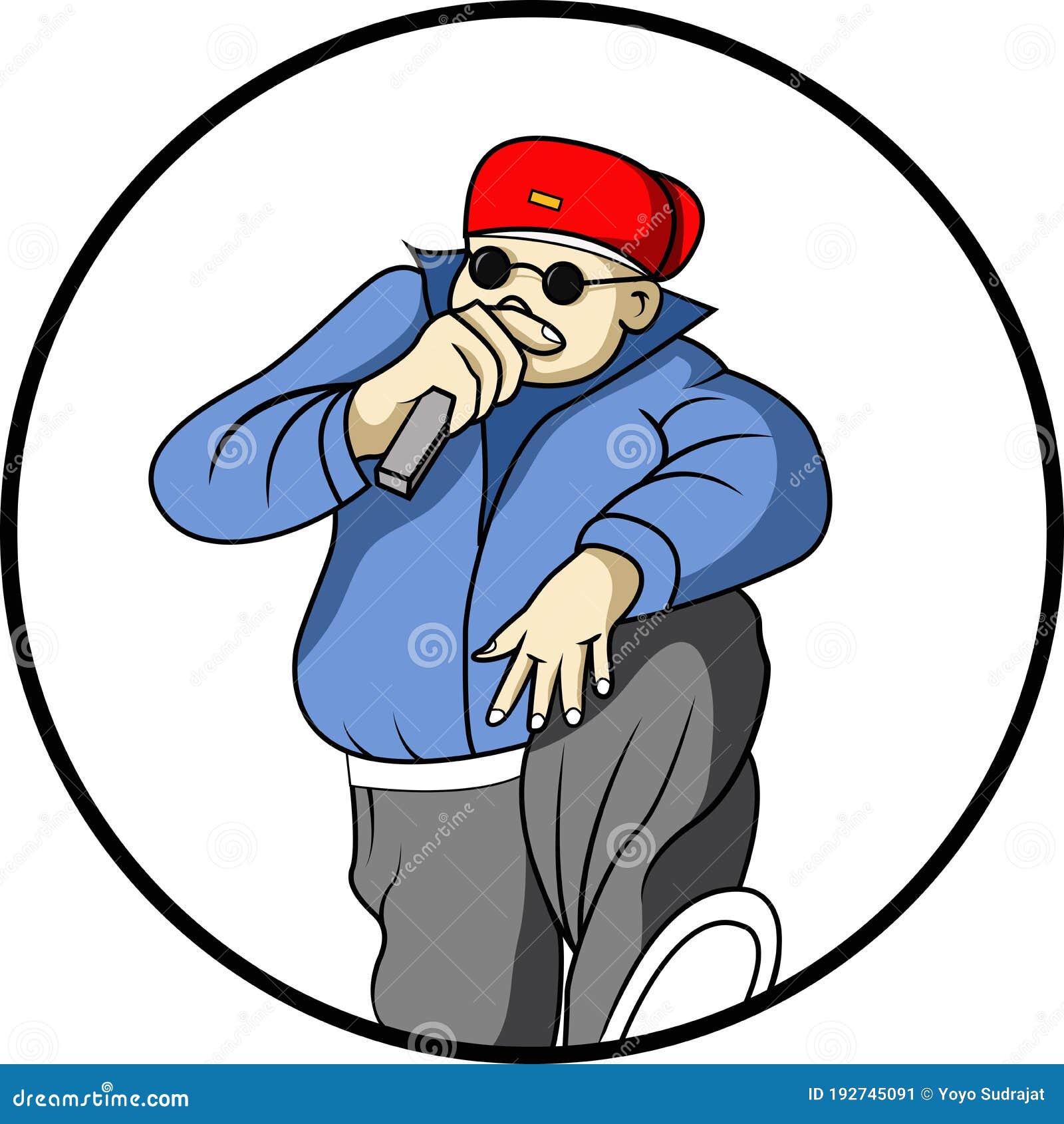 A fat rapper in style stock vector. Illustration of style - 192745091