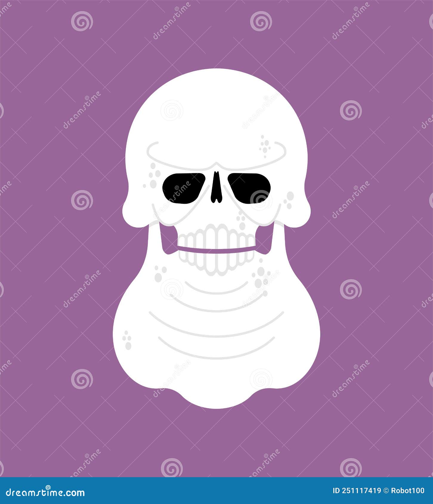 Fat Skull. Thick Skeleton Head Stock Vector - Illustration of cartoon ...