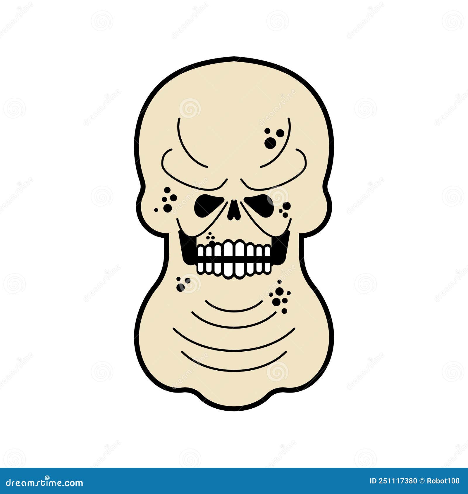 Fat Skull. Thick Skeleton Head Stock Vector - Illustration of food ...