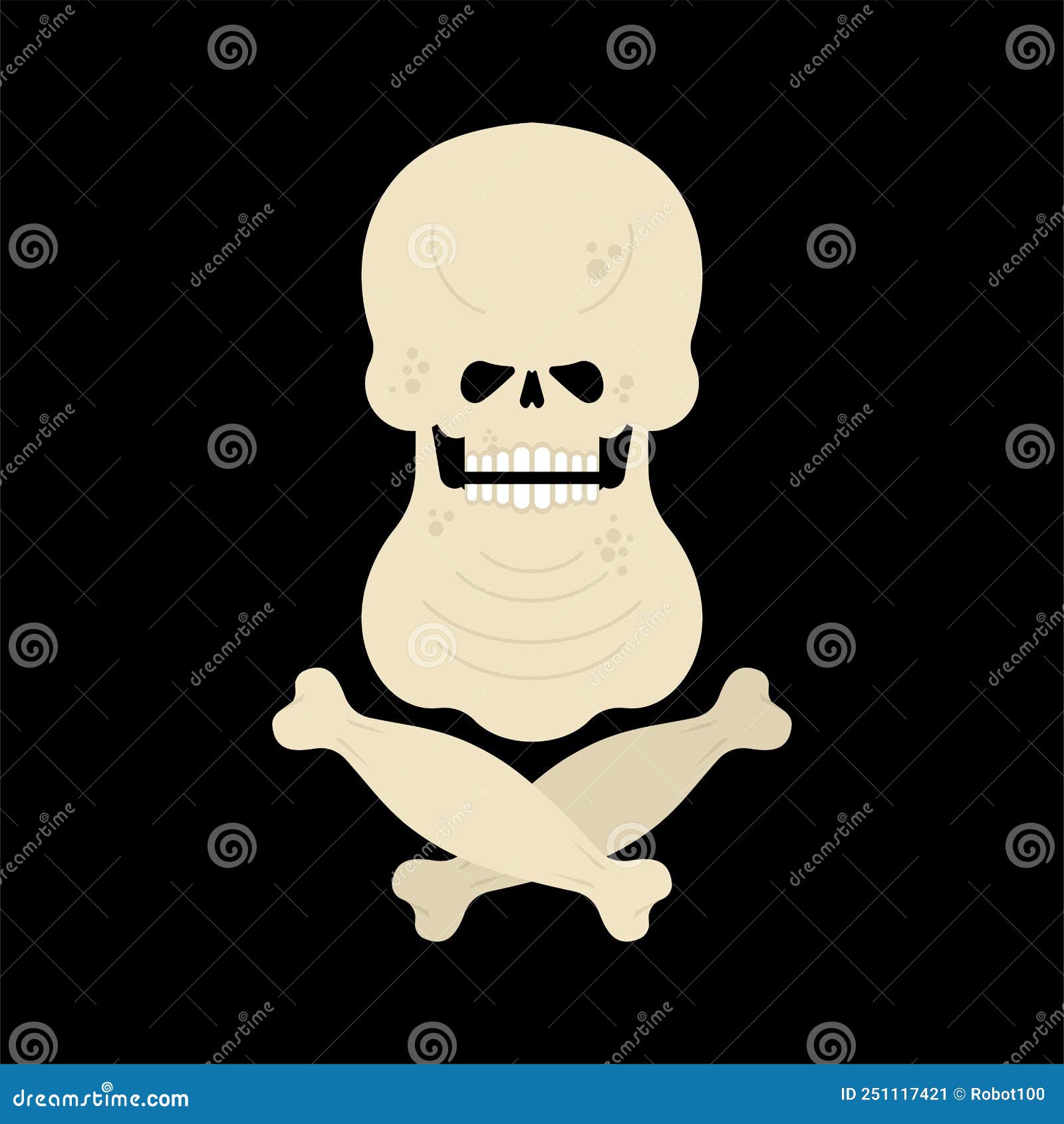 Fat Skull. Thick Skeleton Head Stock Vector - Illustration of halloween ...