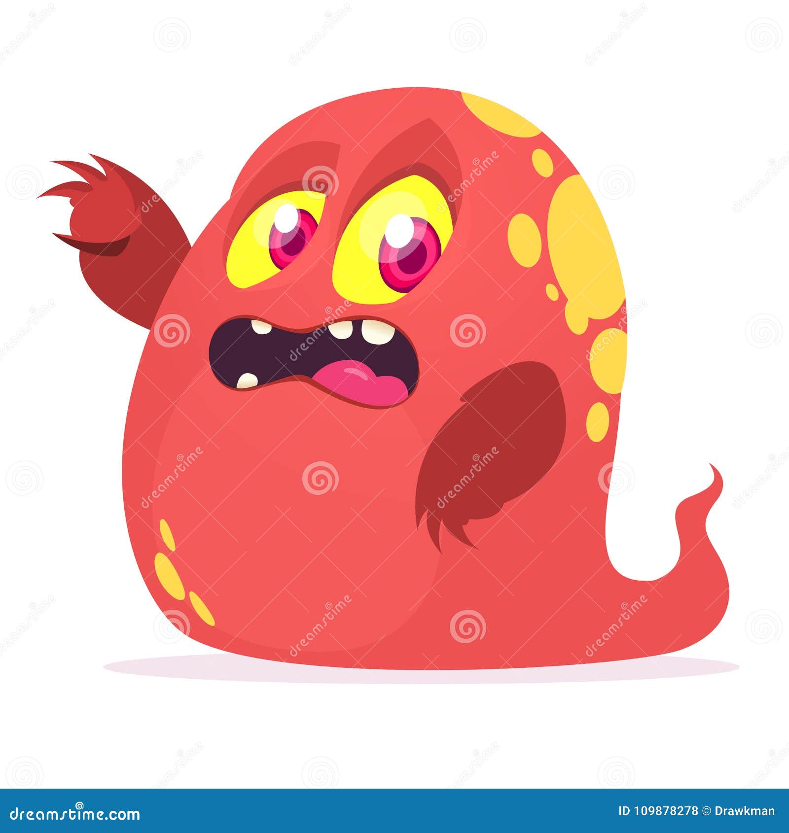 Fat and Slimy Cartoon Monster. Vector Illustration Stock Vector ...
