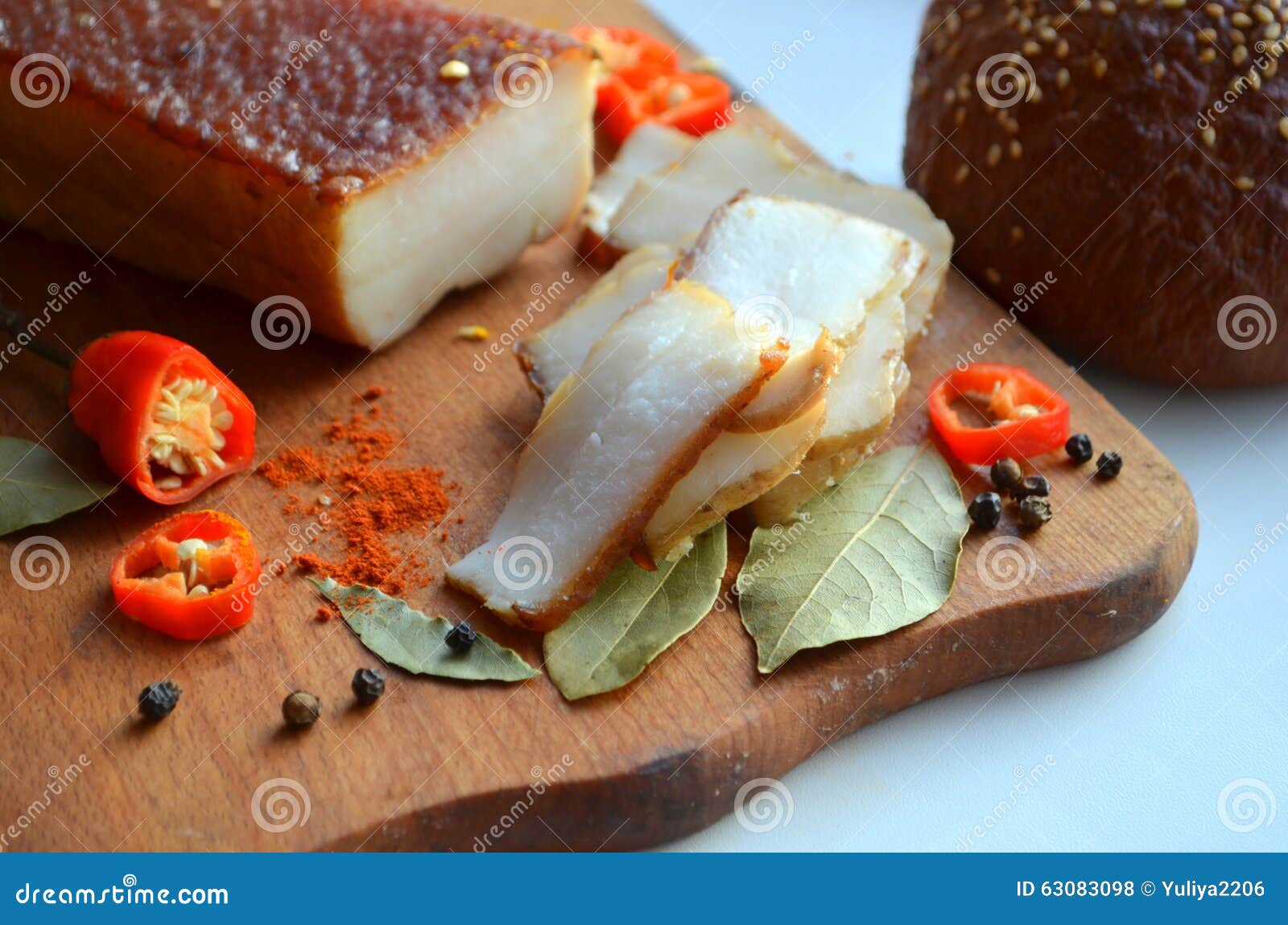 Fat smoked pork stock photo. Image of leaf, kitchen, selenium - 63083098