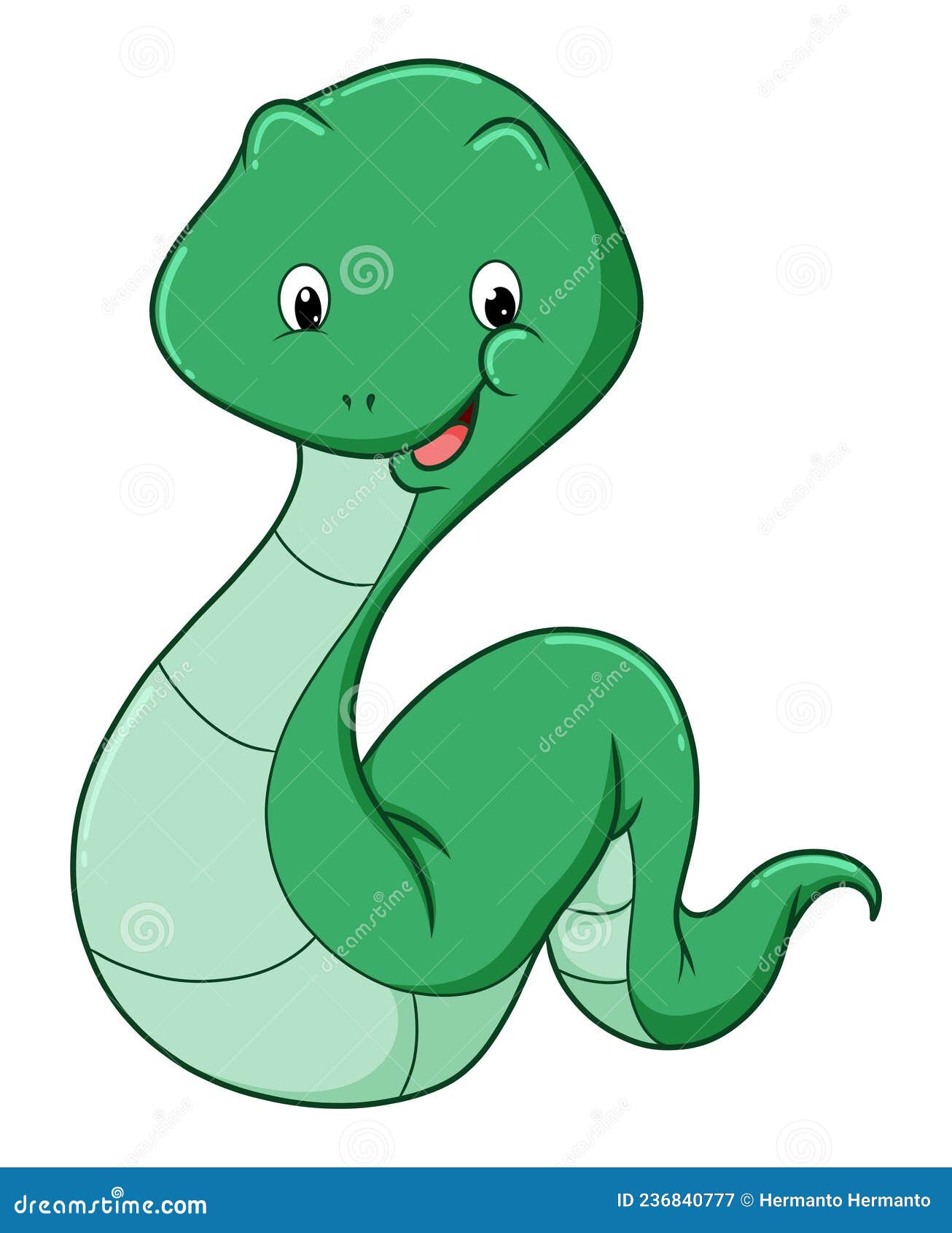 The Fat Snake is Smiling with a Happy Face Stock Vector - Illustration ...