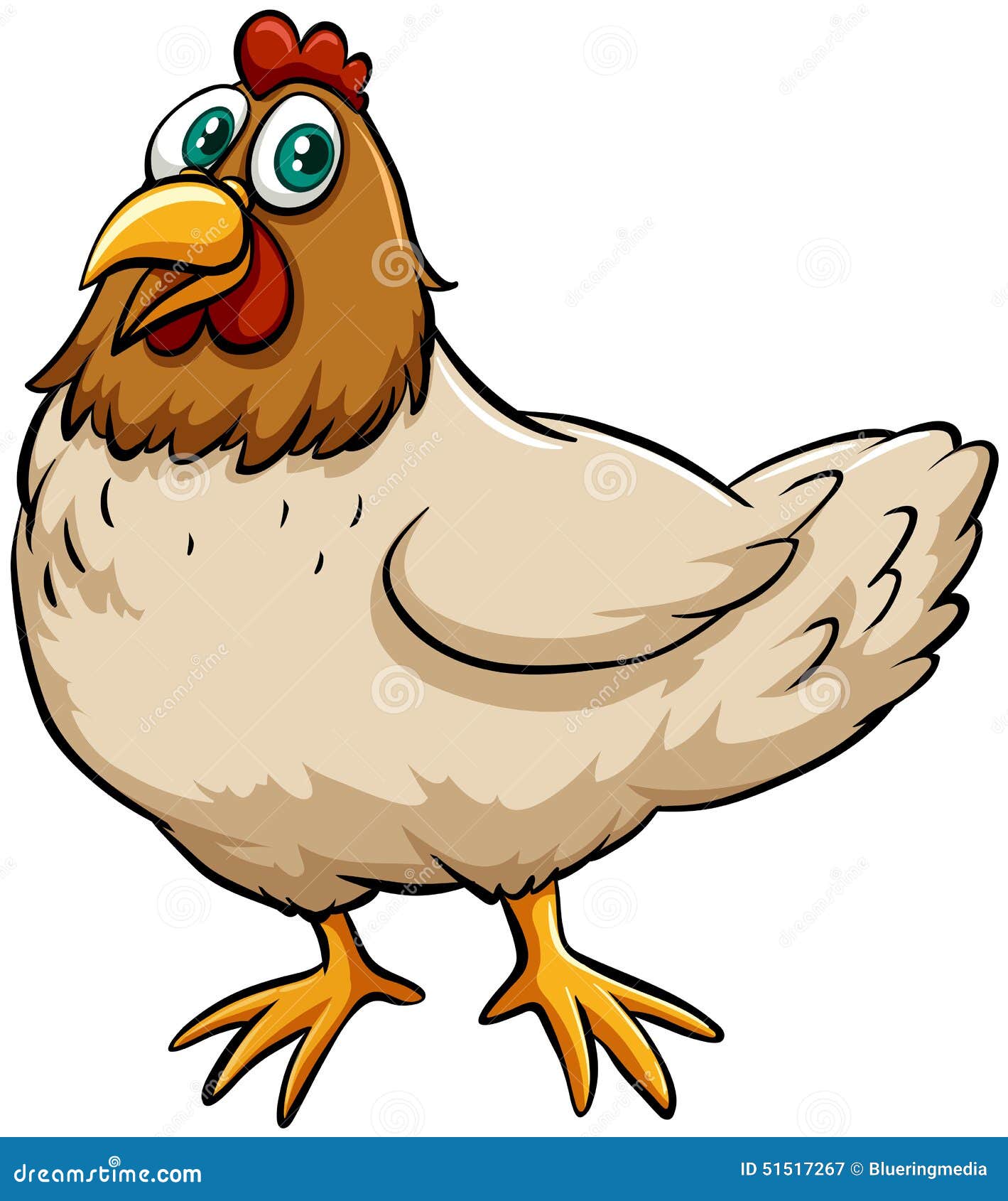 Fat spring chicken stock vector. Illustration of white - 51517267