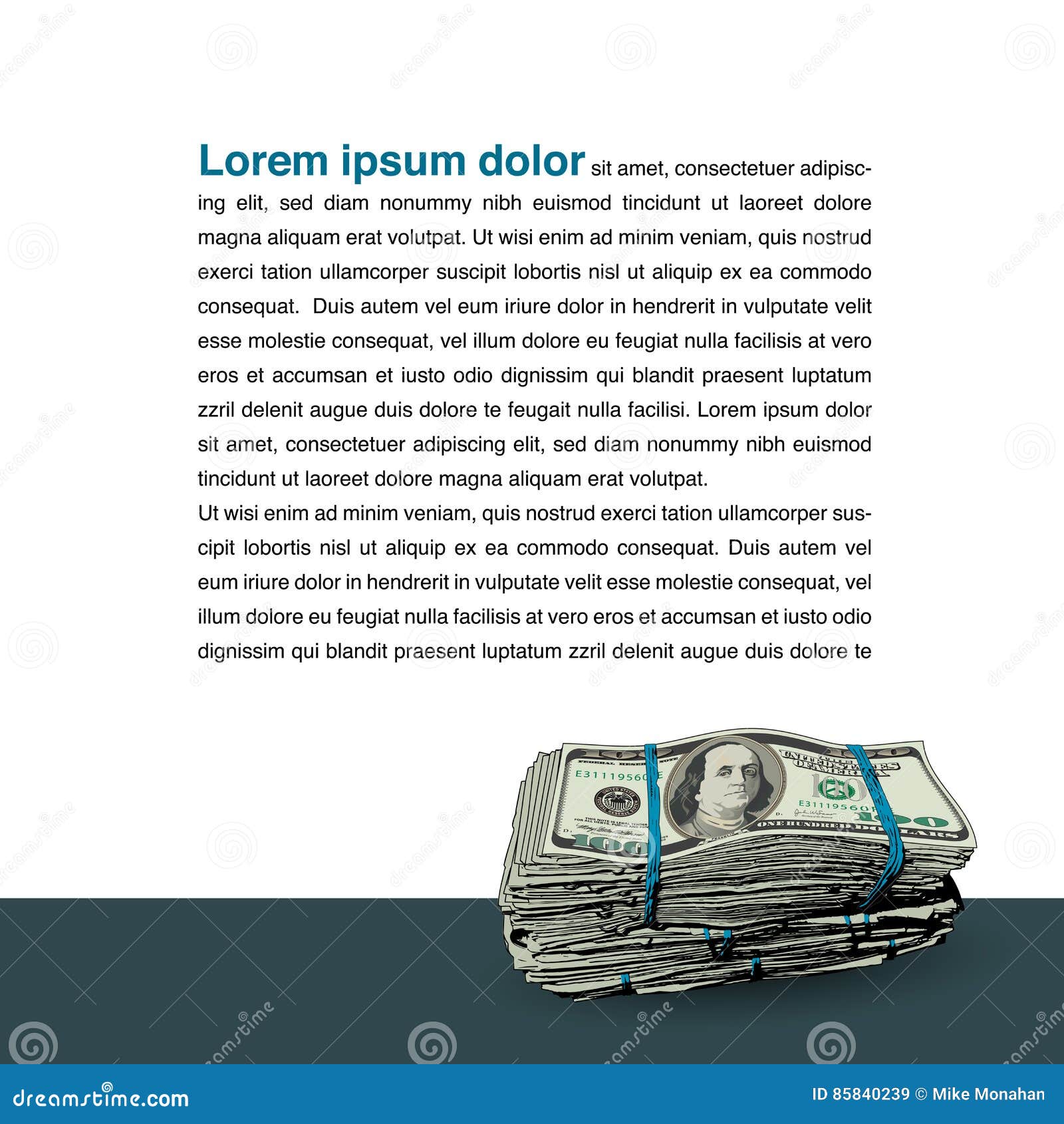 A Fat Stack of 100 Dollar Bills Stock Vector - Illustration of ...