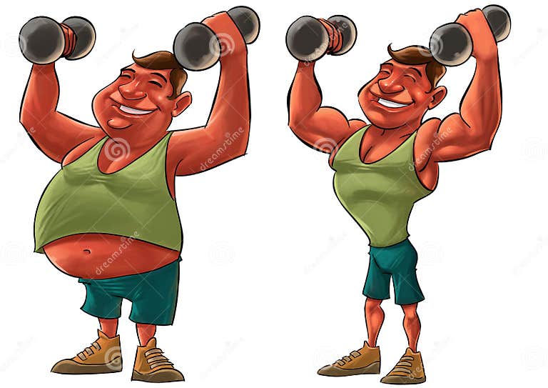 Fat and strong man stock illustration. Illustration of overweight ...