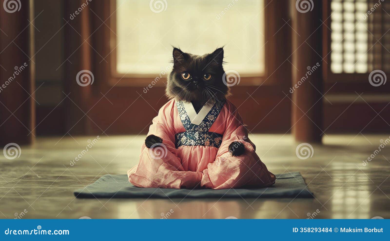 A Fat Sumo Cat in a Kimono Created with Stock Software Stock Photo ...
