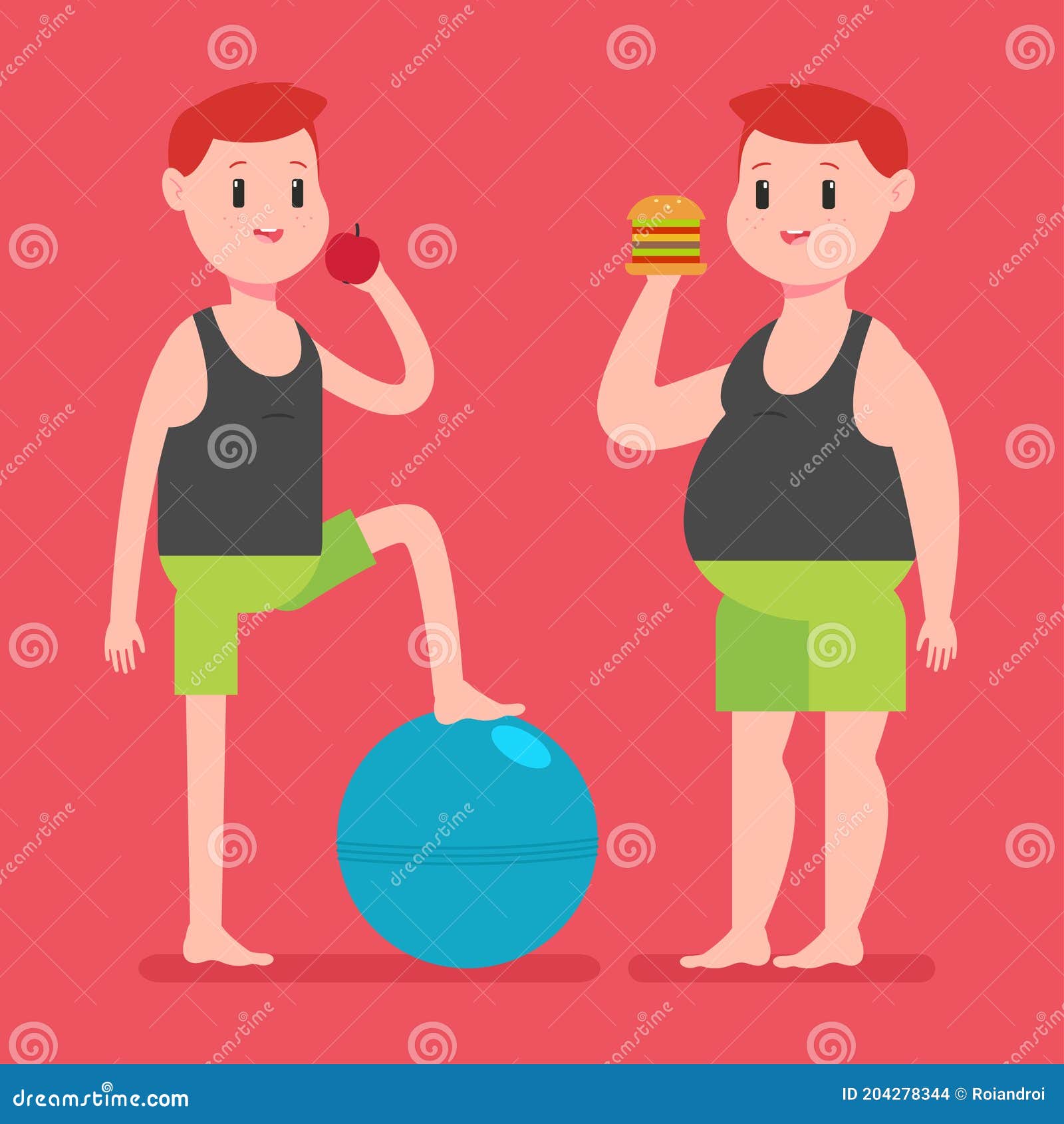 Unhealthy Vs Healthy Food Woman Girl Select Between Junk Food Or