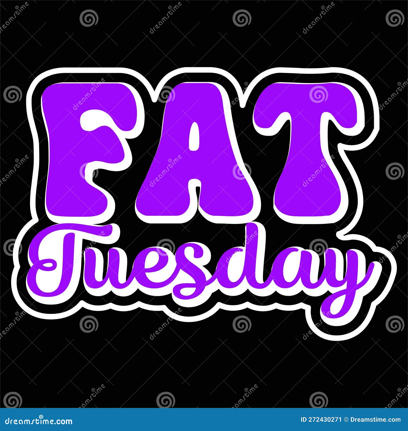 Fat Tuesday, Typography Design for Carnival Celebration Stock ...