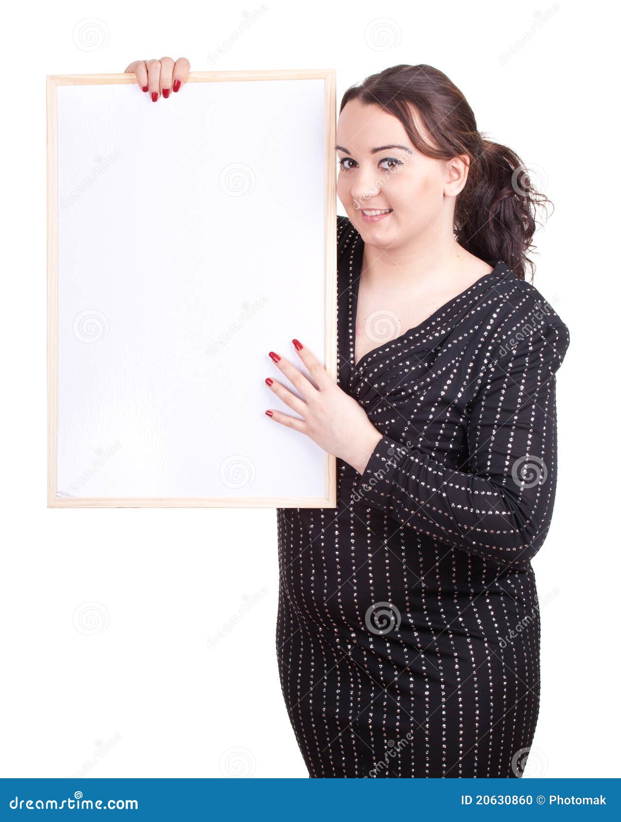 Fat Woman with Blank Sign, Billboard Stock Photo - Image of female ...