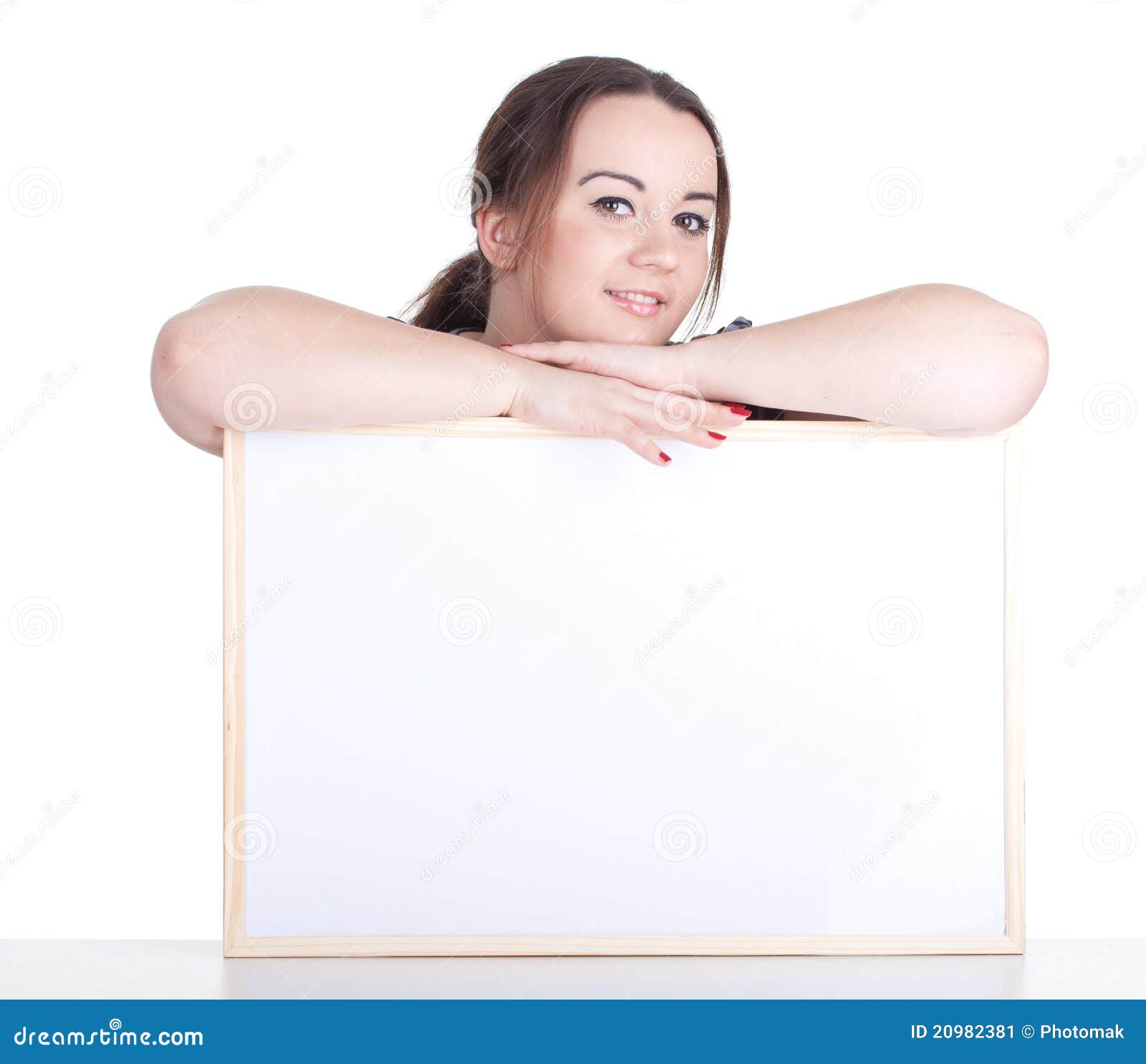 Fat Woman with Blank Sign, Billboard Stock Image - Image of diversity ...